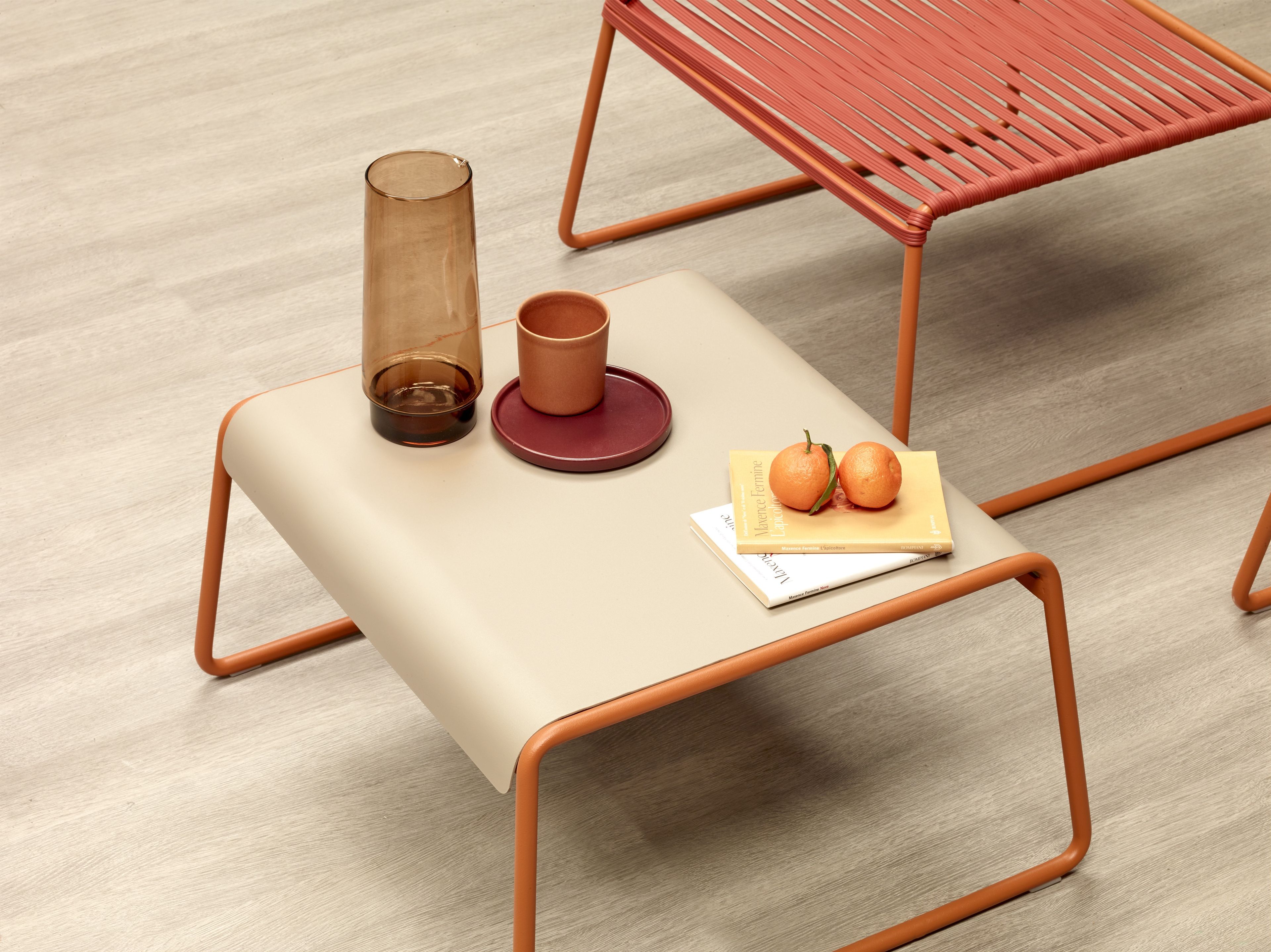 LISA LOUNGE | Garden side table Sled base rectangular steel coffee ...