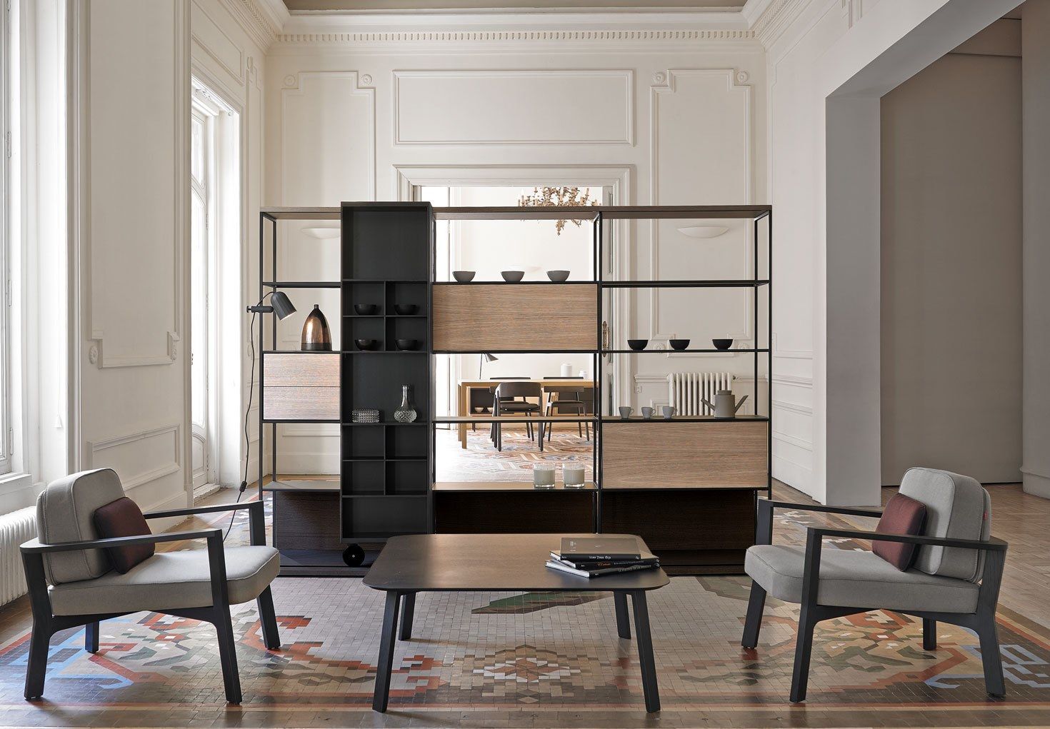 LITERATURA OPEN Open wooden bookcase with casters By Punt | design ...