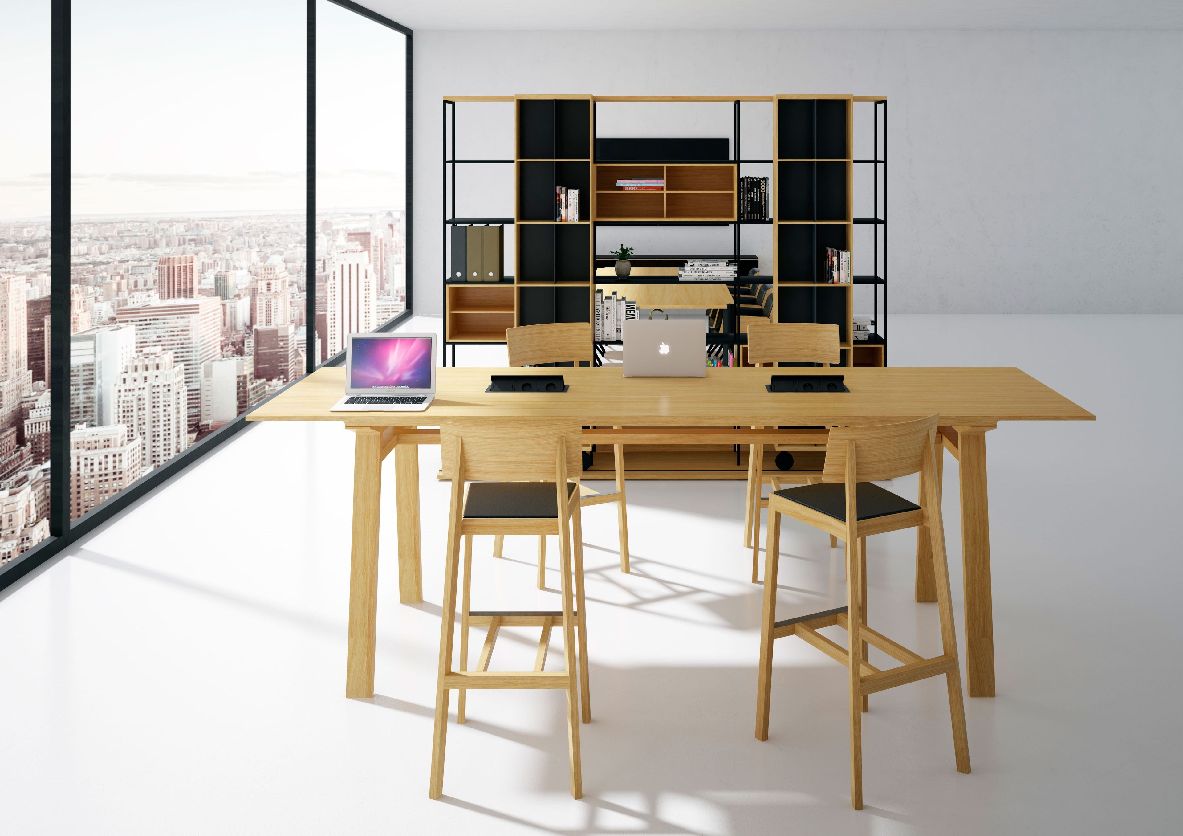 LITERATURA OPEN Open wooden bookcase with casters By Punt | design ...