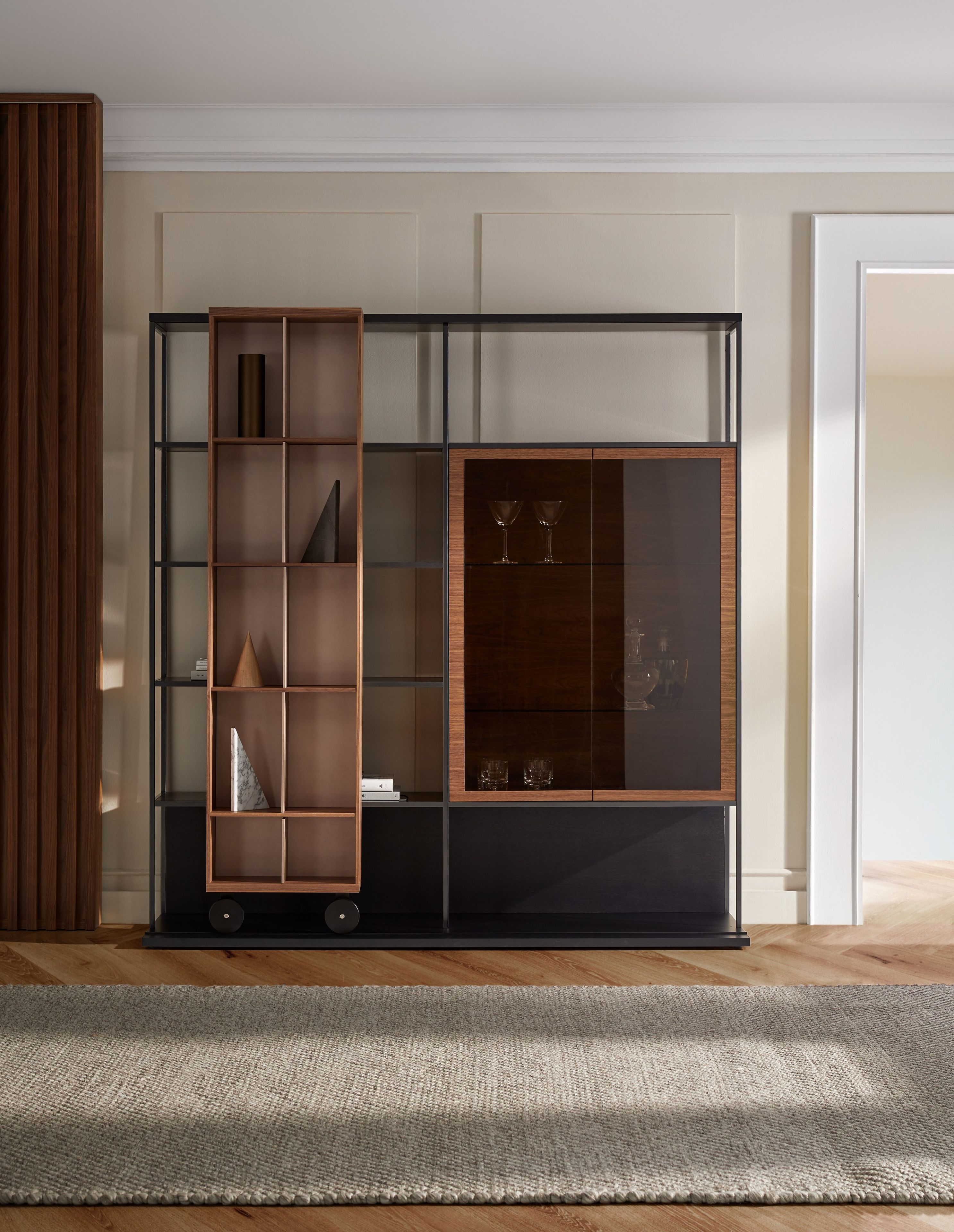 LITERATURA SELECTION Open MDF bookcase with casters By Punt | design ...