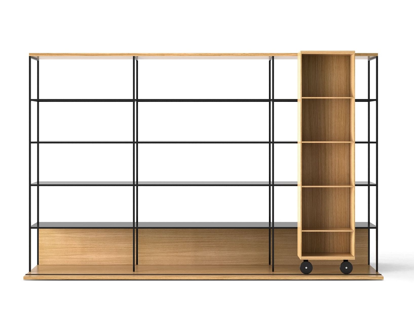 LITERATURA SELECTION Open MDF bookcase with casters By Punt | design ...