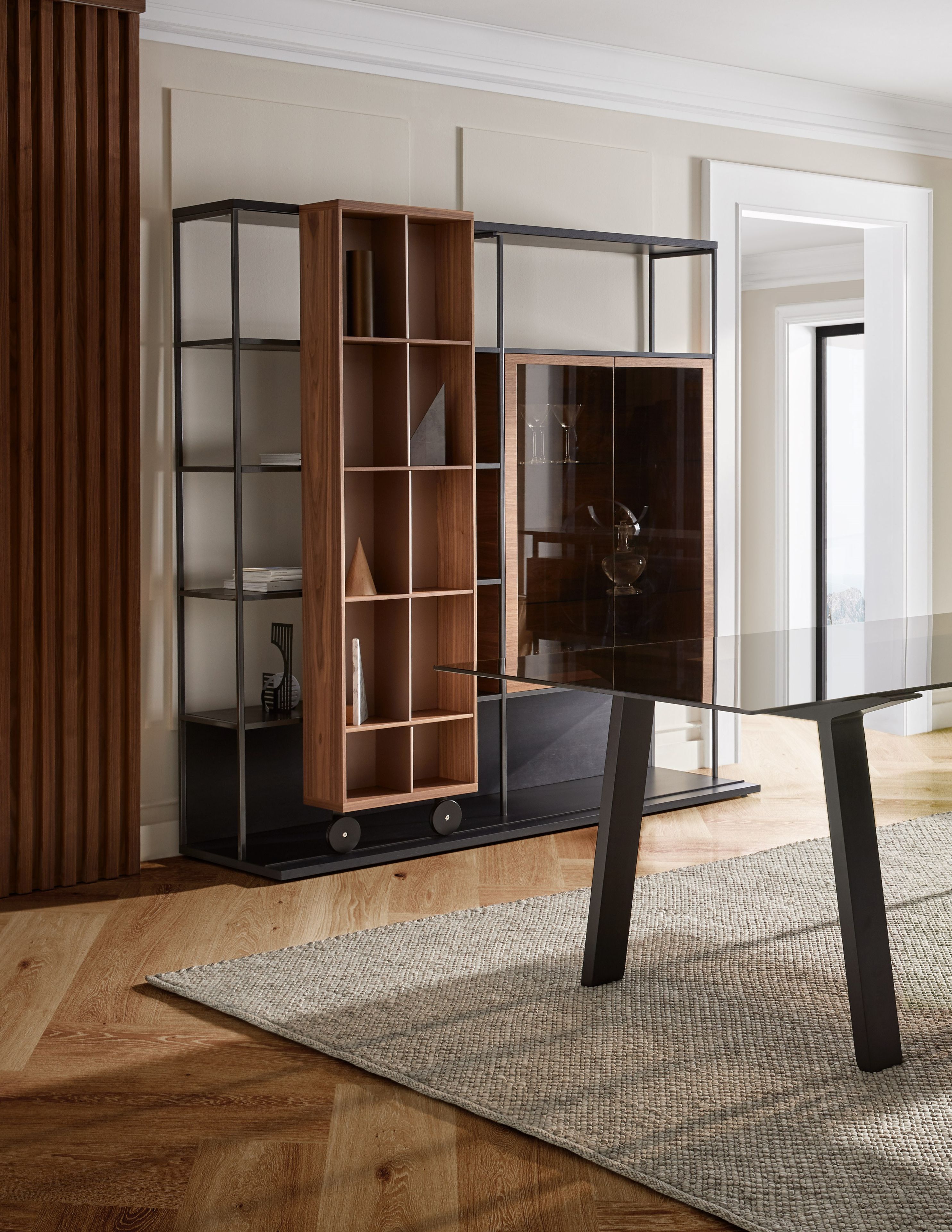 LITERATURA SELECTION Open MDF bookcase with casters By Punt | design ...
