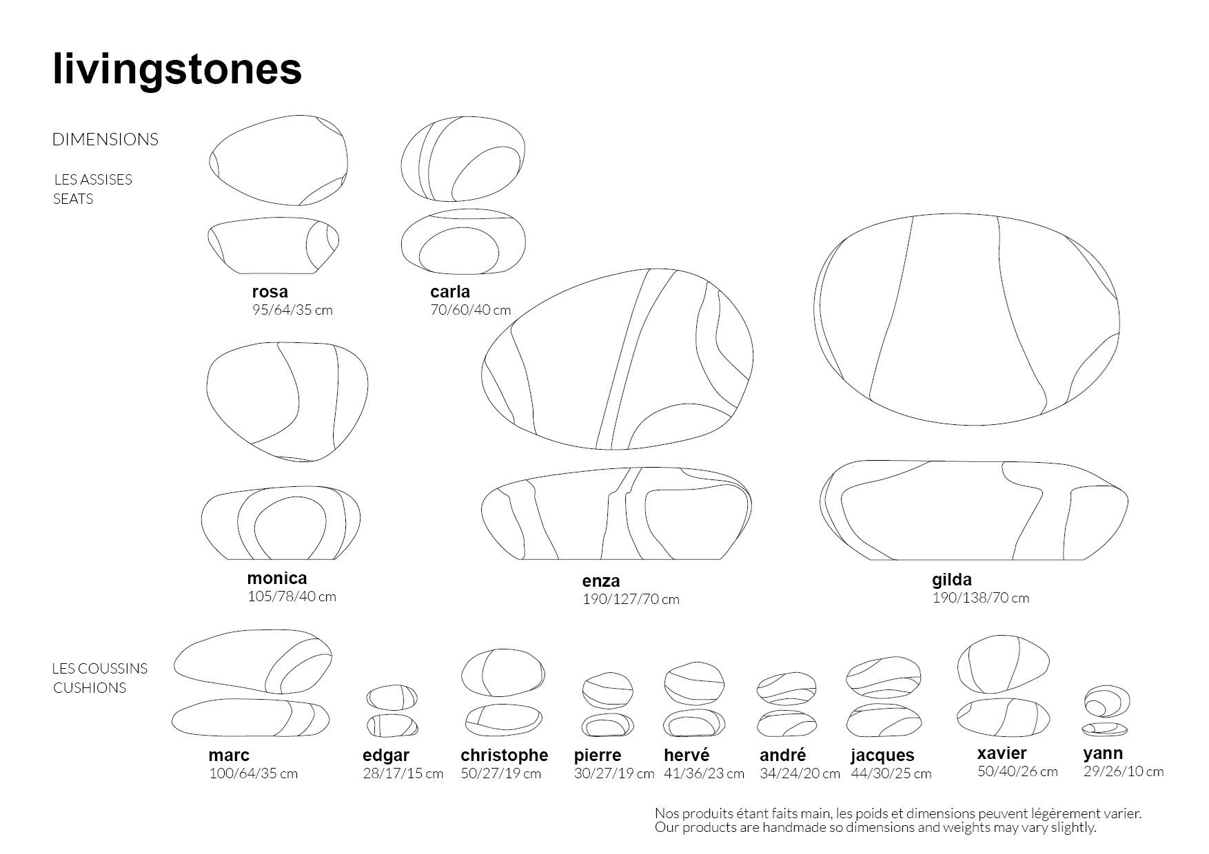 LIVINGSTONES ARDA PEBBLE SYSTEM - MONICA Pouf By smarin | design ...