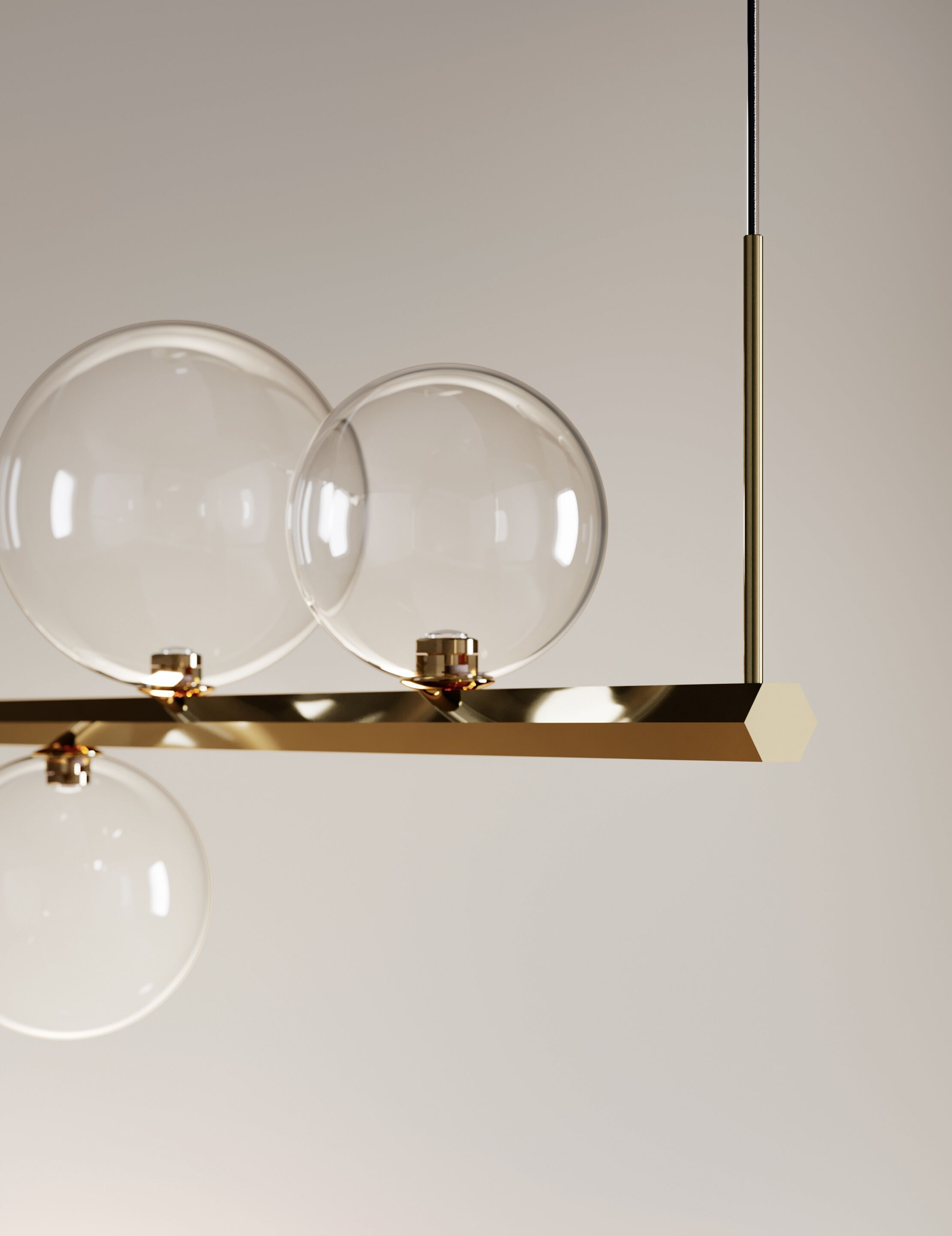 RANDOM STICK LED blown glass pendant lamp By LODES