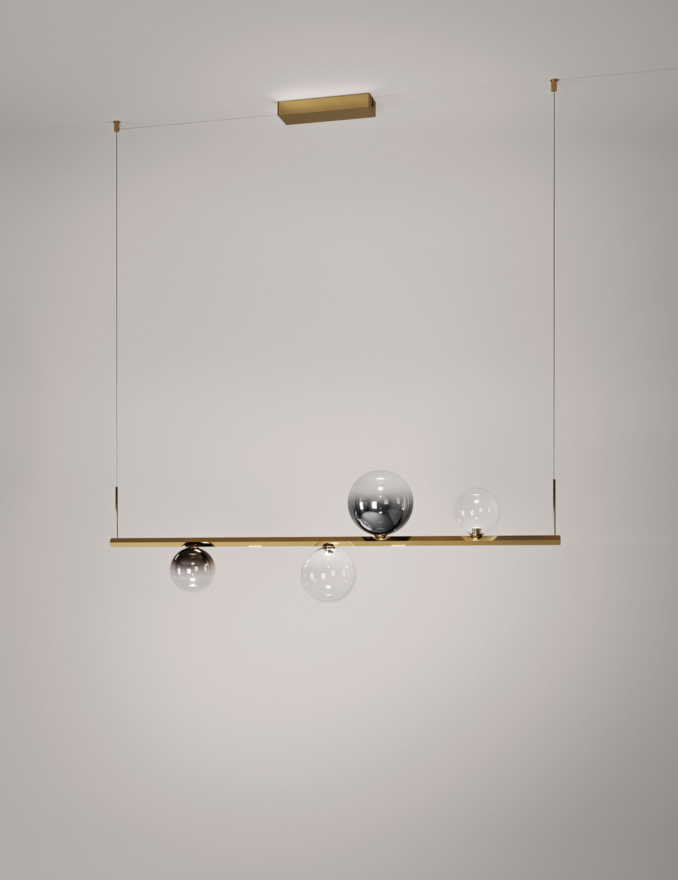 RANDOM STICK LED blown glass pendant lamp By LODES