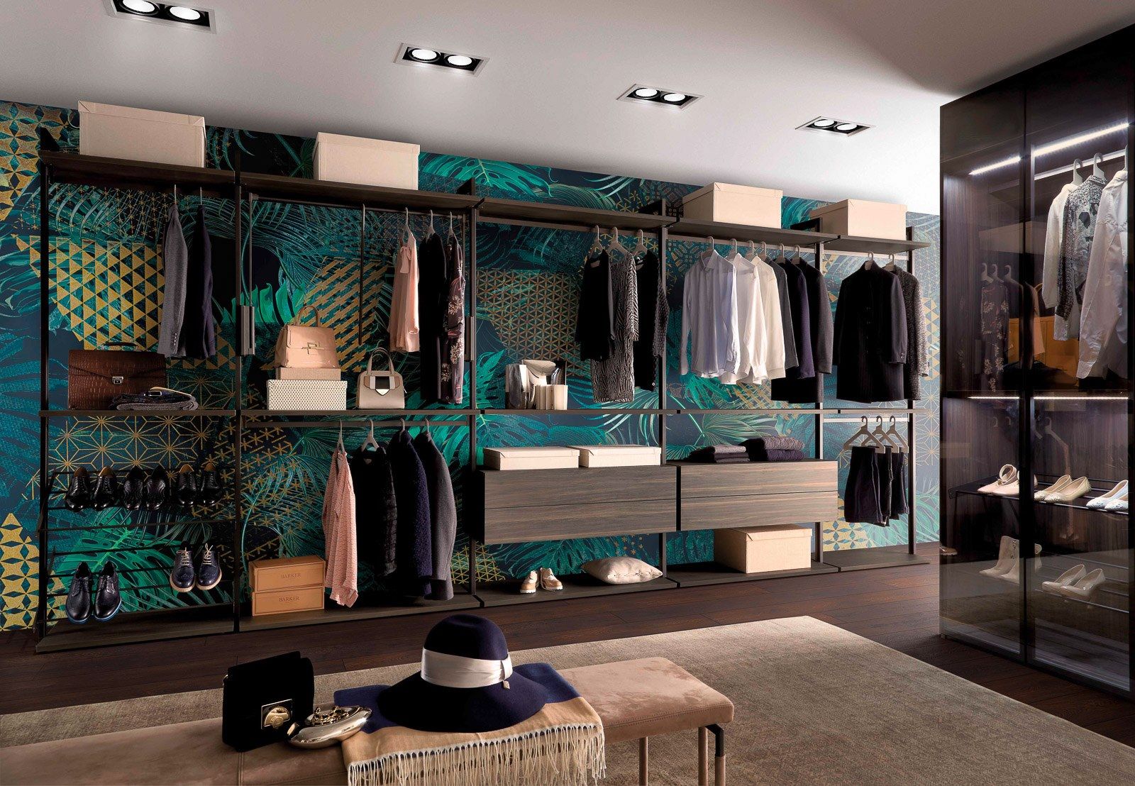 Sectional wooden walk-in wardrobe LOFT By OLIVIERI