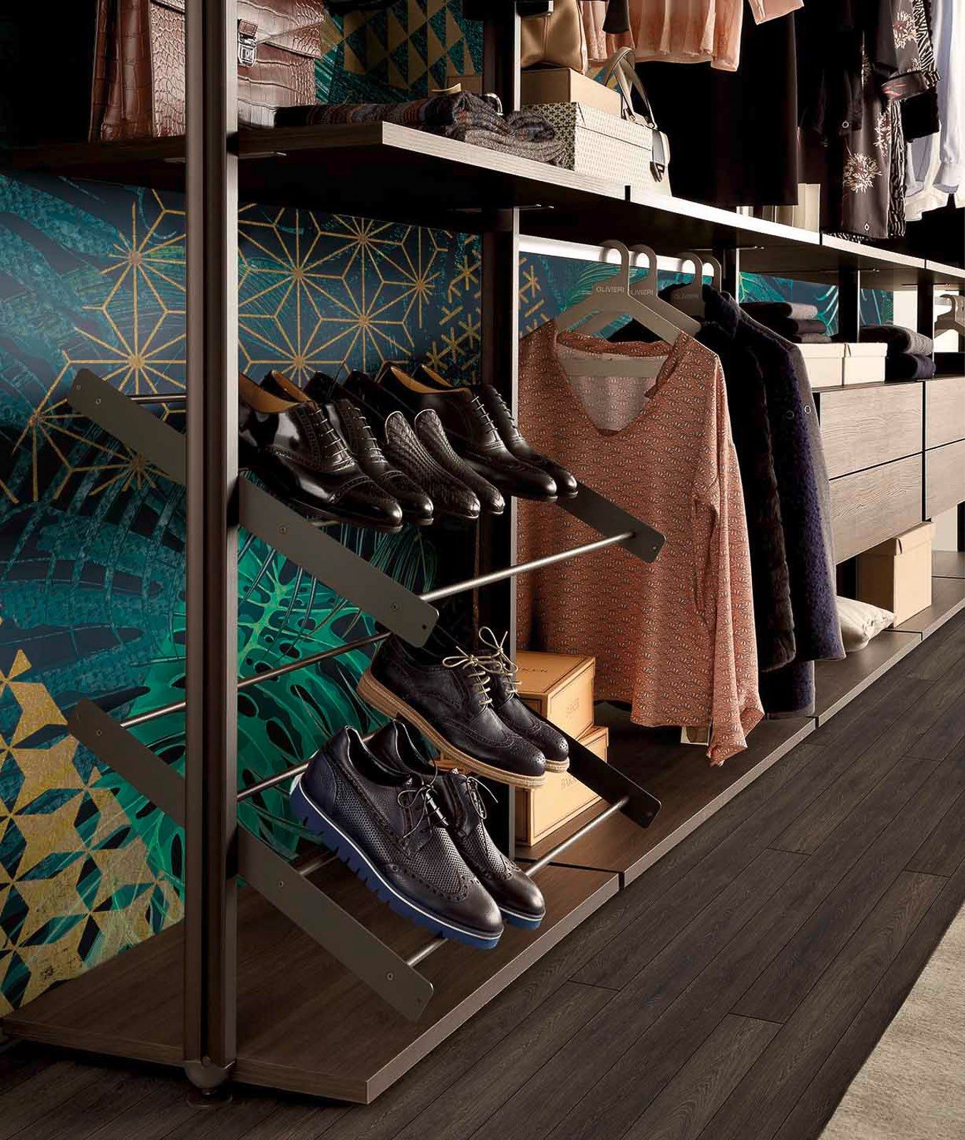 Sectional wooden walk-in wardrobe LOFT By OLIVIERI