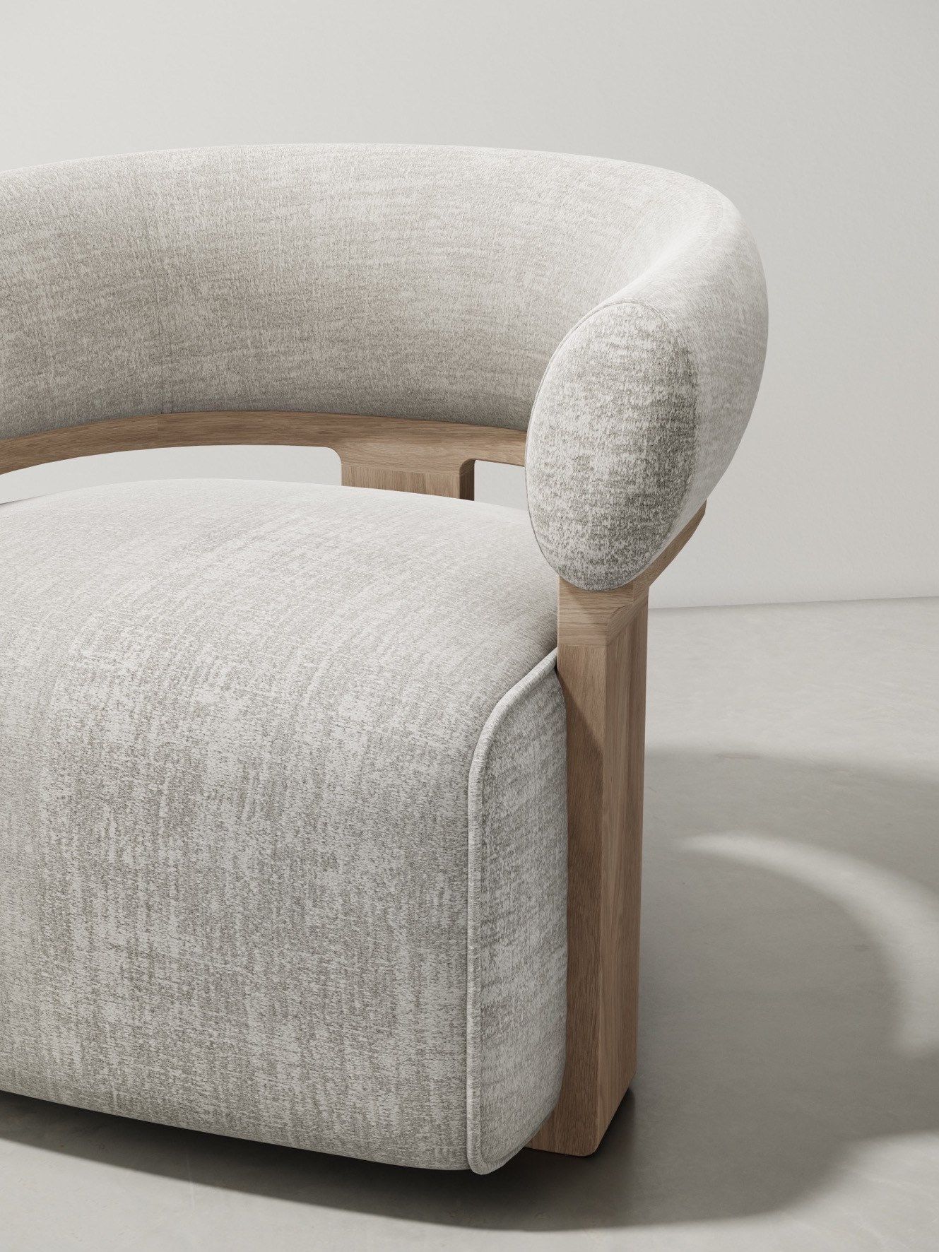 LOLA Fabric armchair with armrests By District Eight | design D8 Studio