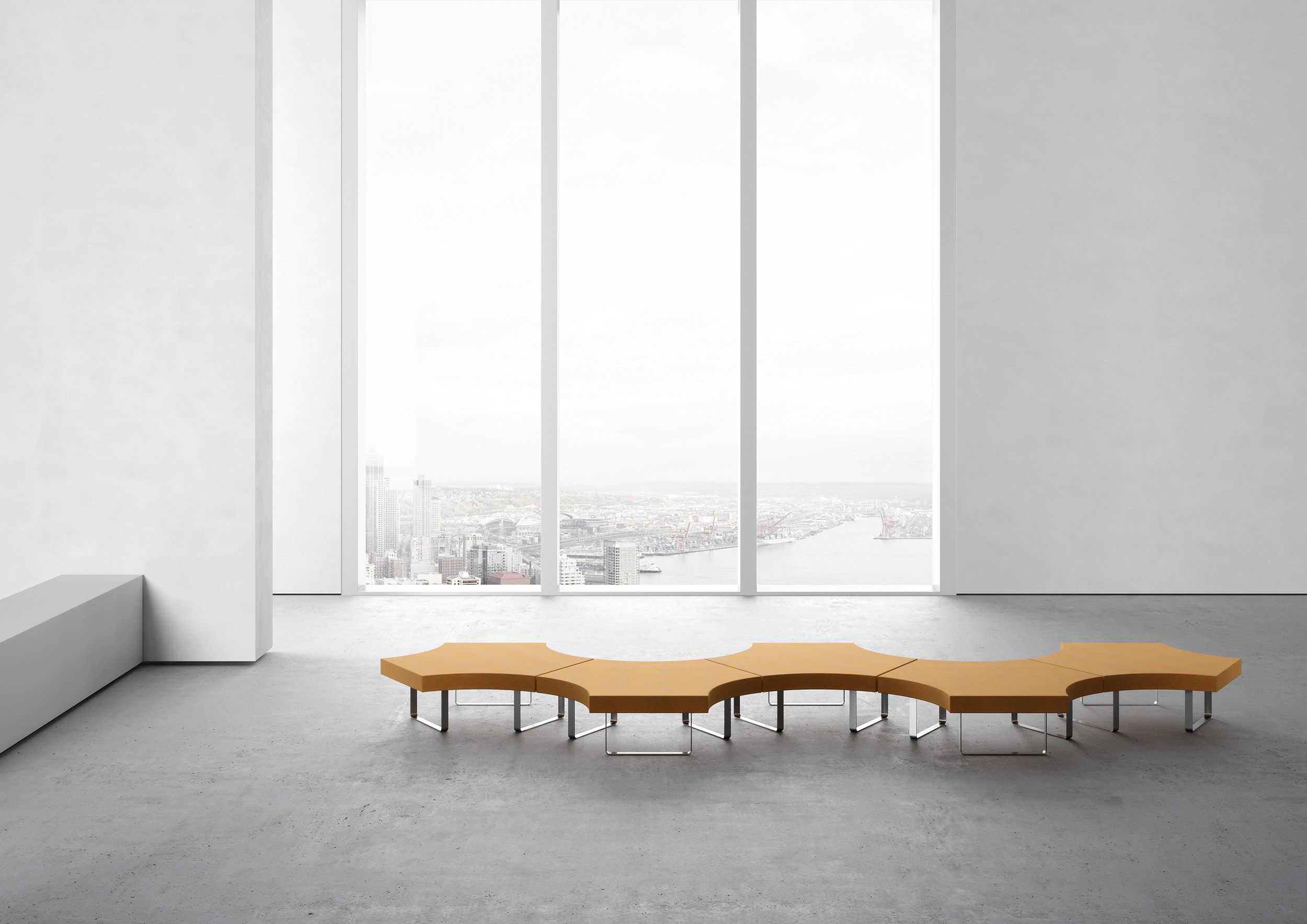 Upholstered bench LONGWAY M By Segis design Bartoli Design