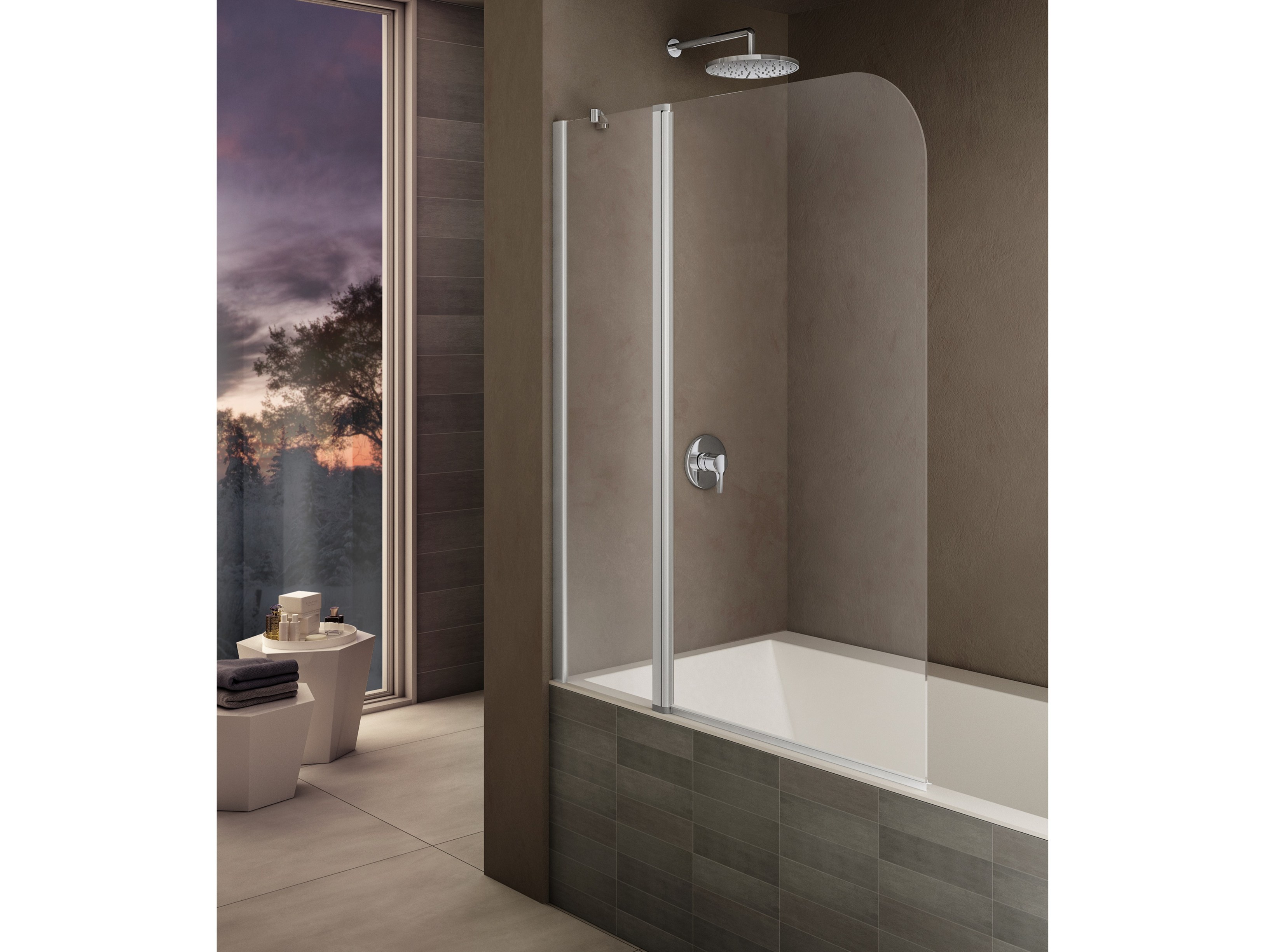 Parete per vasca pieghevole in vetro temperato LOOK LK-2 By Provex ...