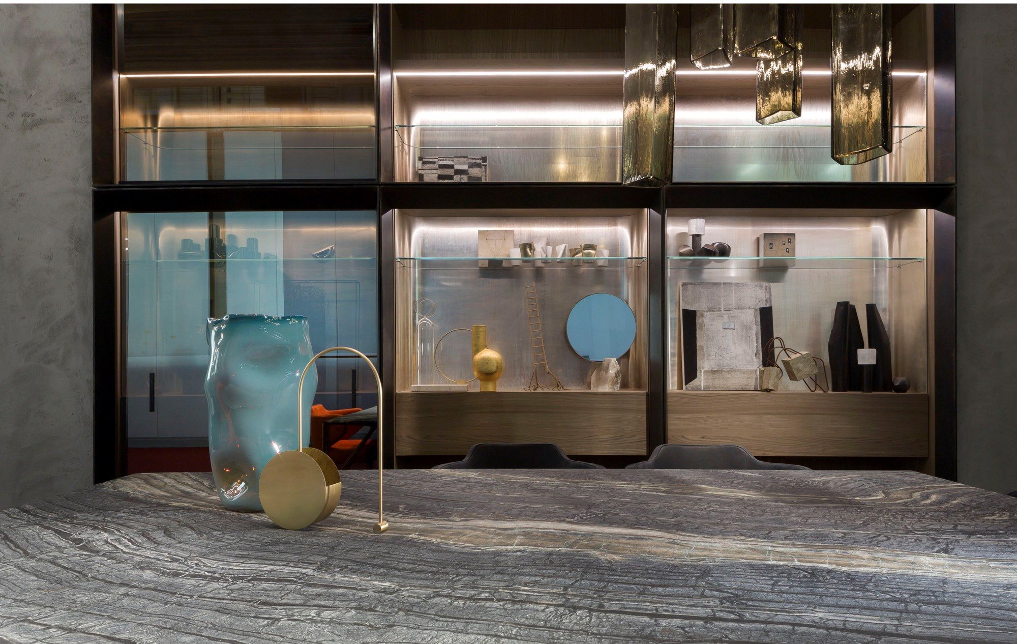 Solid wood bar cabinet LOOM SYSTEM By Henge design Massimo Castagna