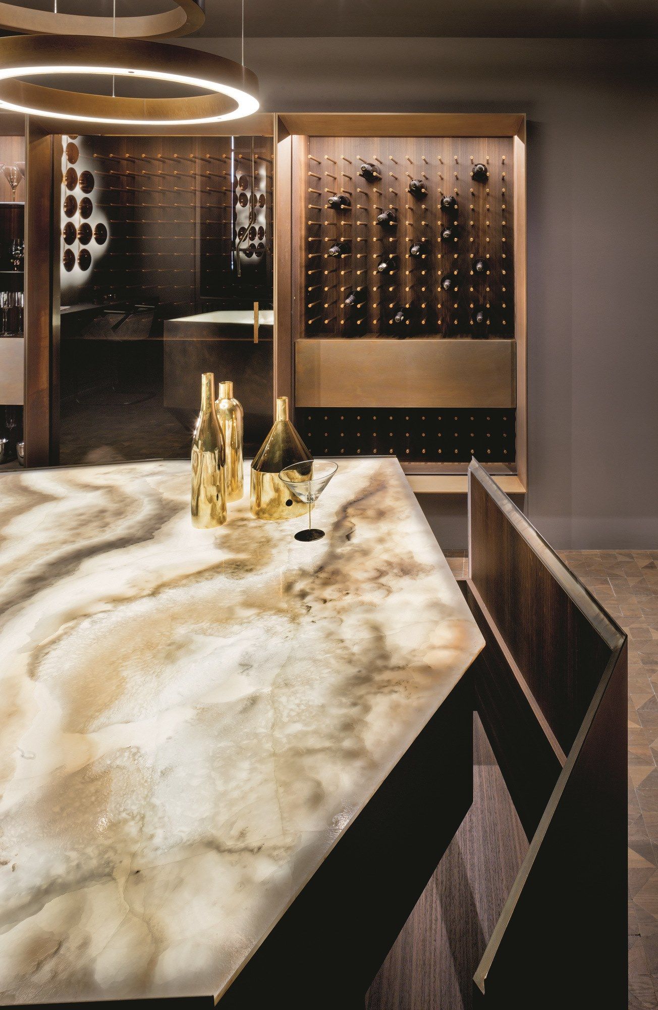 Solid wood bar cabinet LOOM SYSTEM By Henge design Massimo Castagna