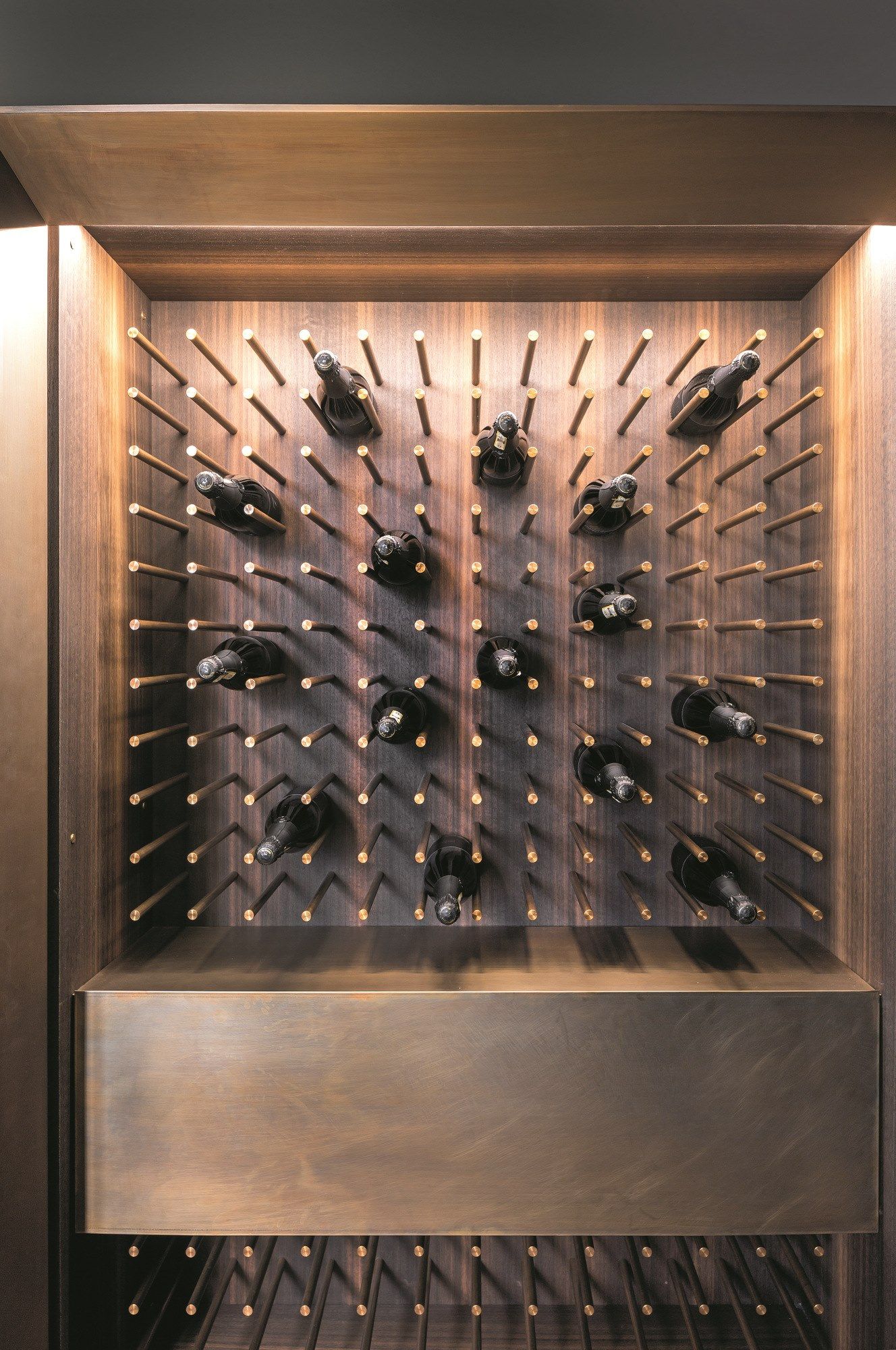 Solid wood bar cabinet LOOM SYSTEM By Henge design Massimo Castagna