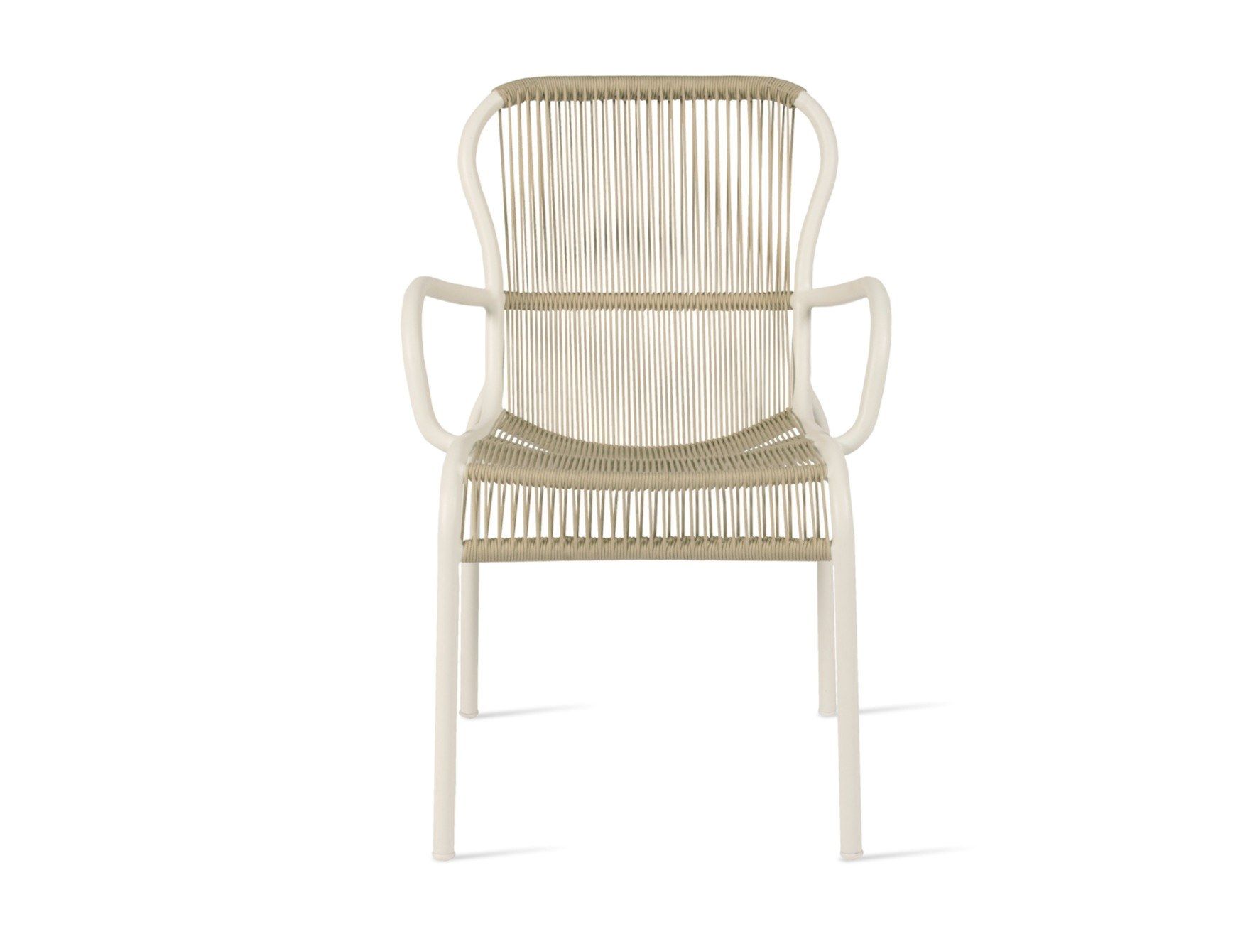 LOOP Stackable polyethylene fibre garden chair with armrests By Vincent ...