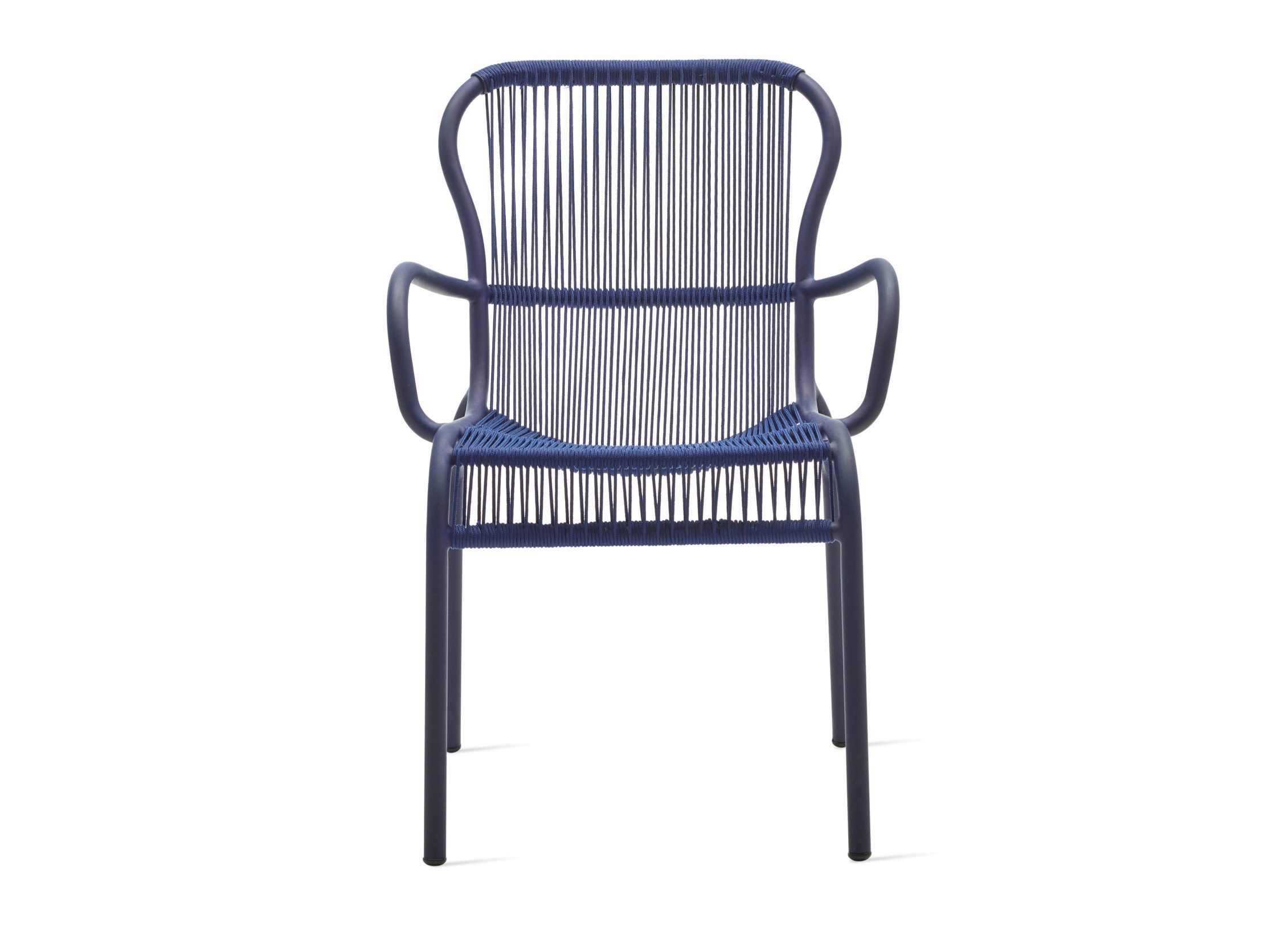 LOOP Stackable polyethylene fibre garden chair with armrests By Vincent ...