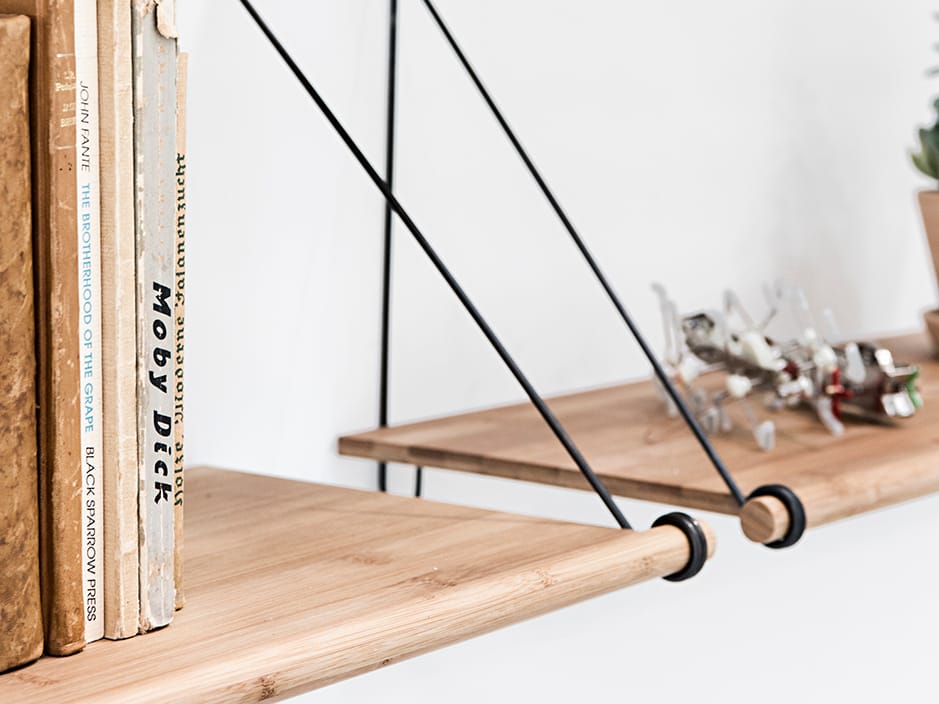 Bamboo wall shelf LOOP SHELF By We Do Wood design Sebastian Jørgensen