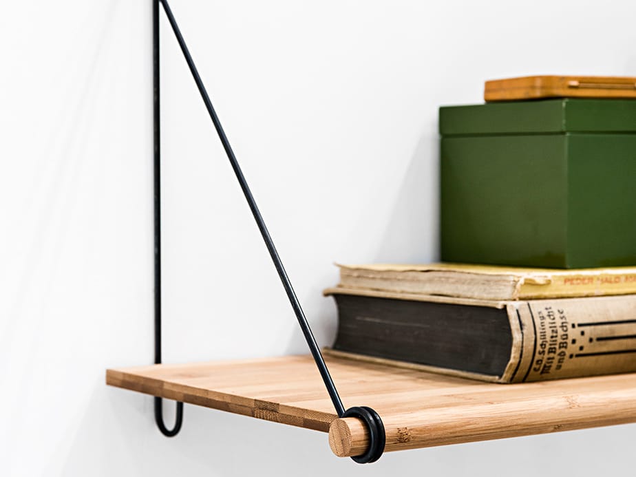 Bamboo wall shelf LOOP SHELF By We Do Wood design Sebastian Jørgensen