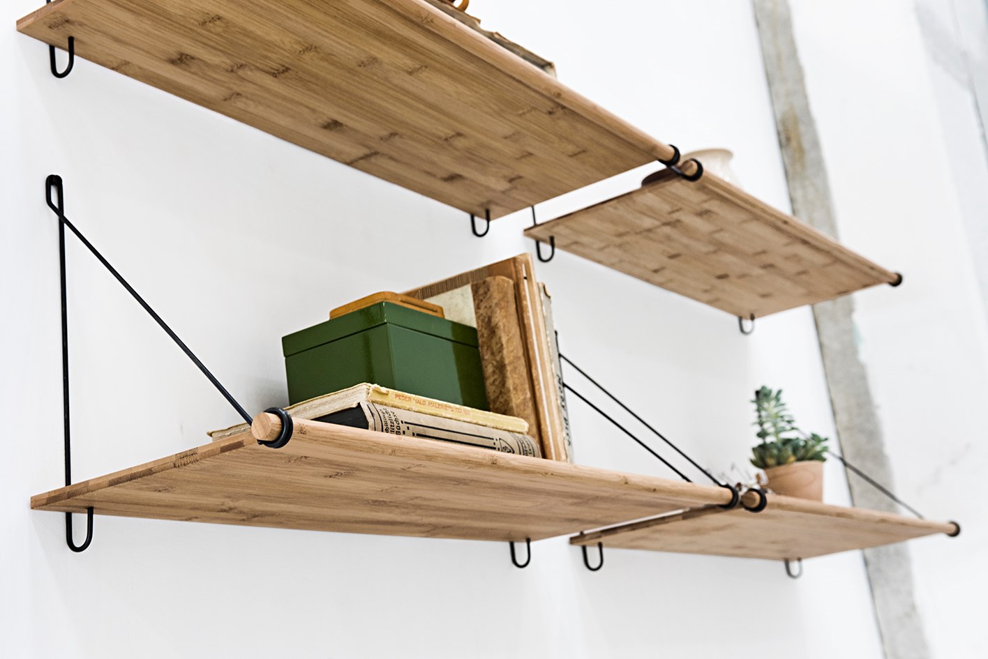 Bamboo wall shelf LOOP SHELF By We Do Wood design Sebastian Jørgensen