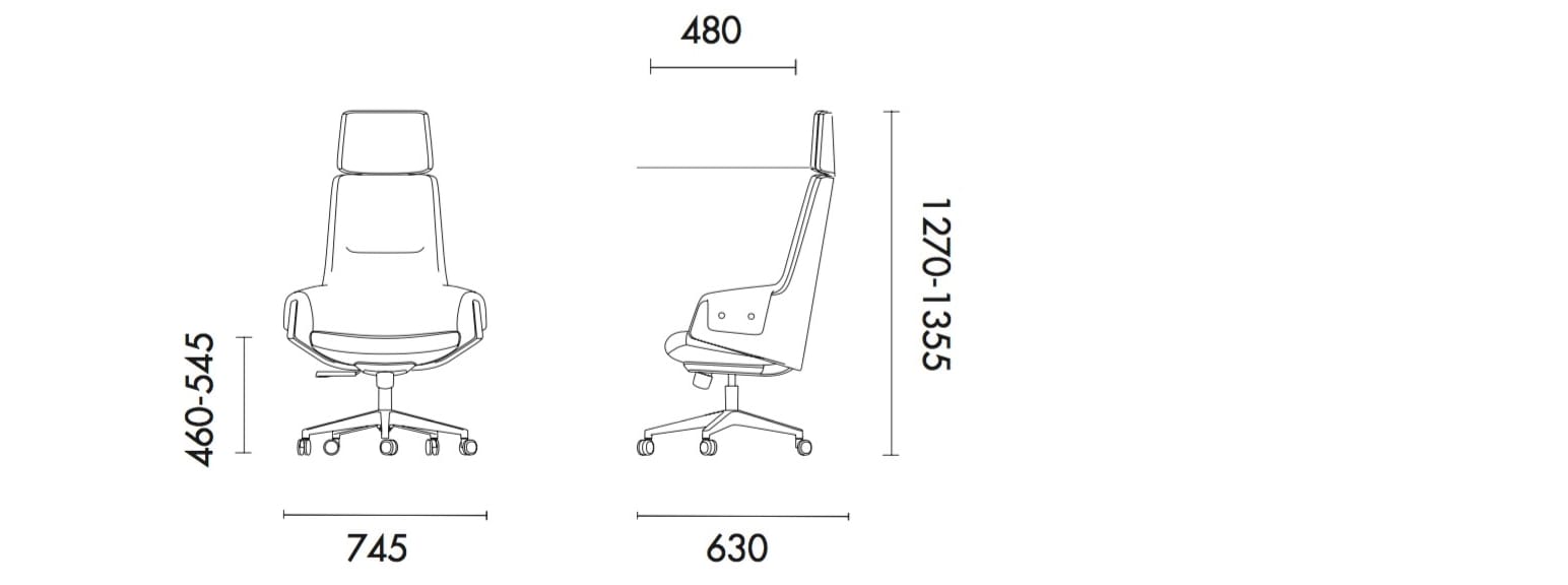 LORD Swivel leather executive chair with headrest By grado design ...