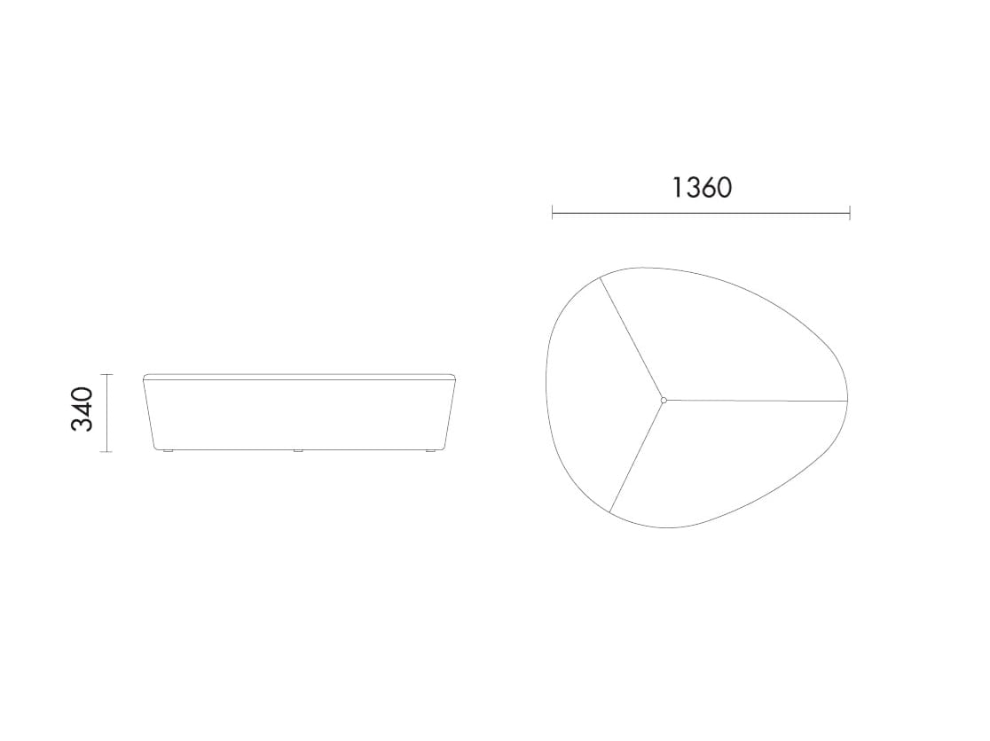 LOTUS Upholstered oval fabric pouf By grado design | design Alex Chai ...