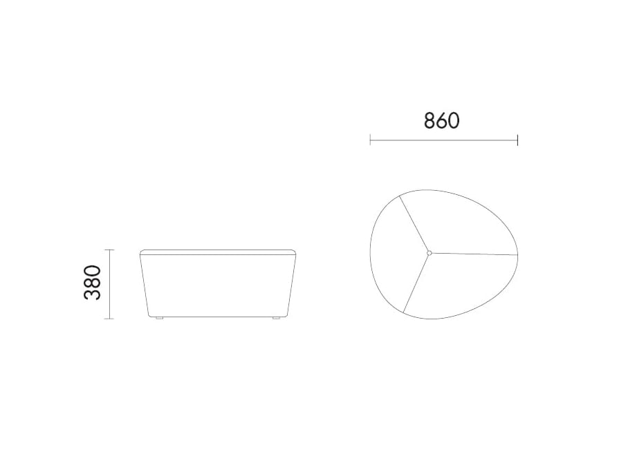 LOTUS Upholstered oval fabric pouf By grado design | design Alex Chai ...