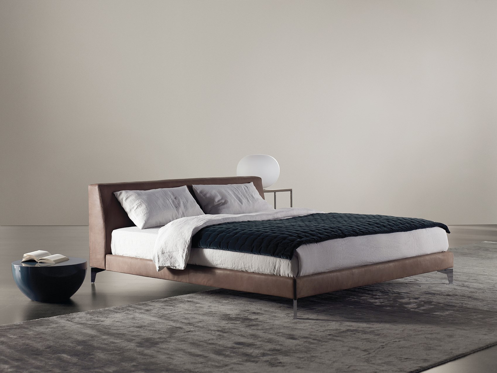LOUIS UP Double bed with upholstered headboard By Meridiani