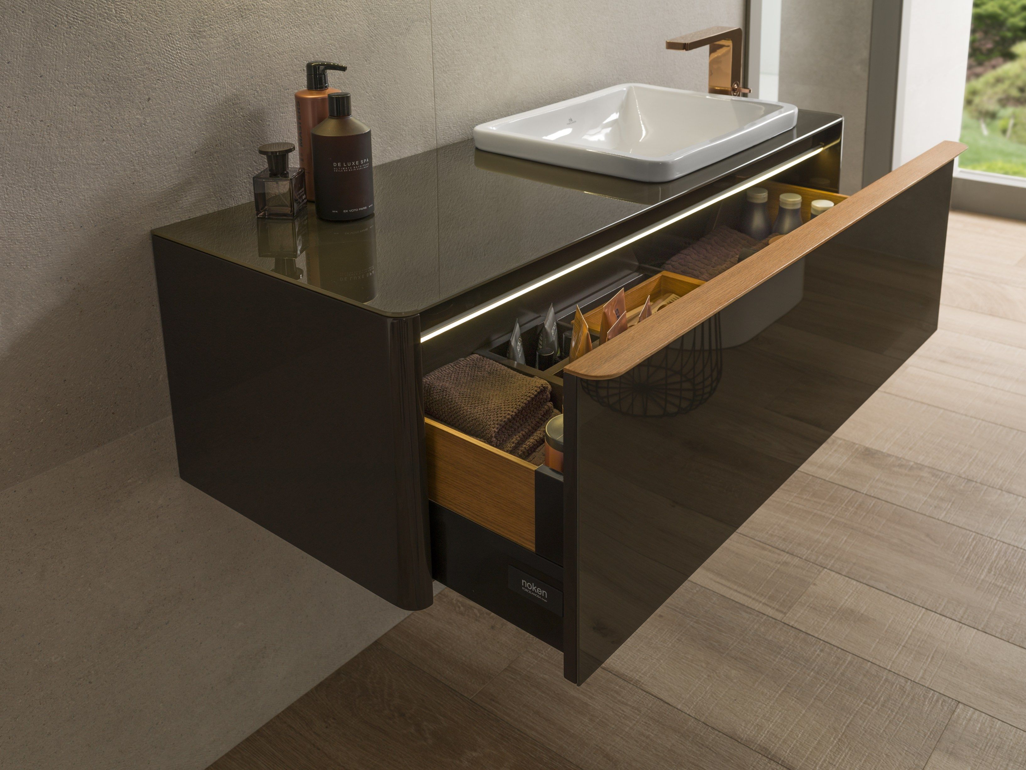LOUNGE | Wall-mounted vanity unit By NOKEN design Simone Micheli