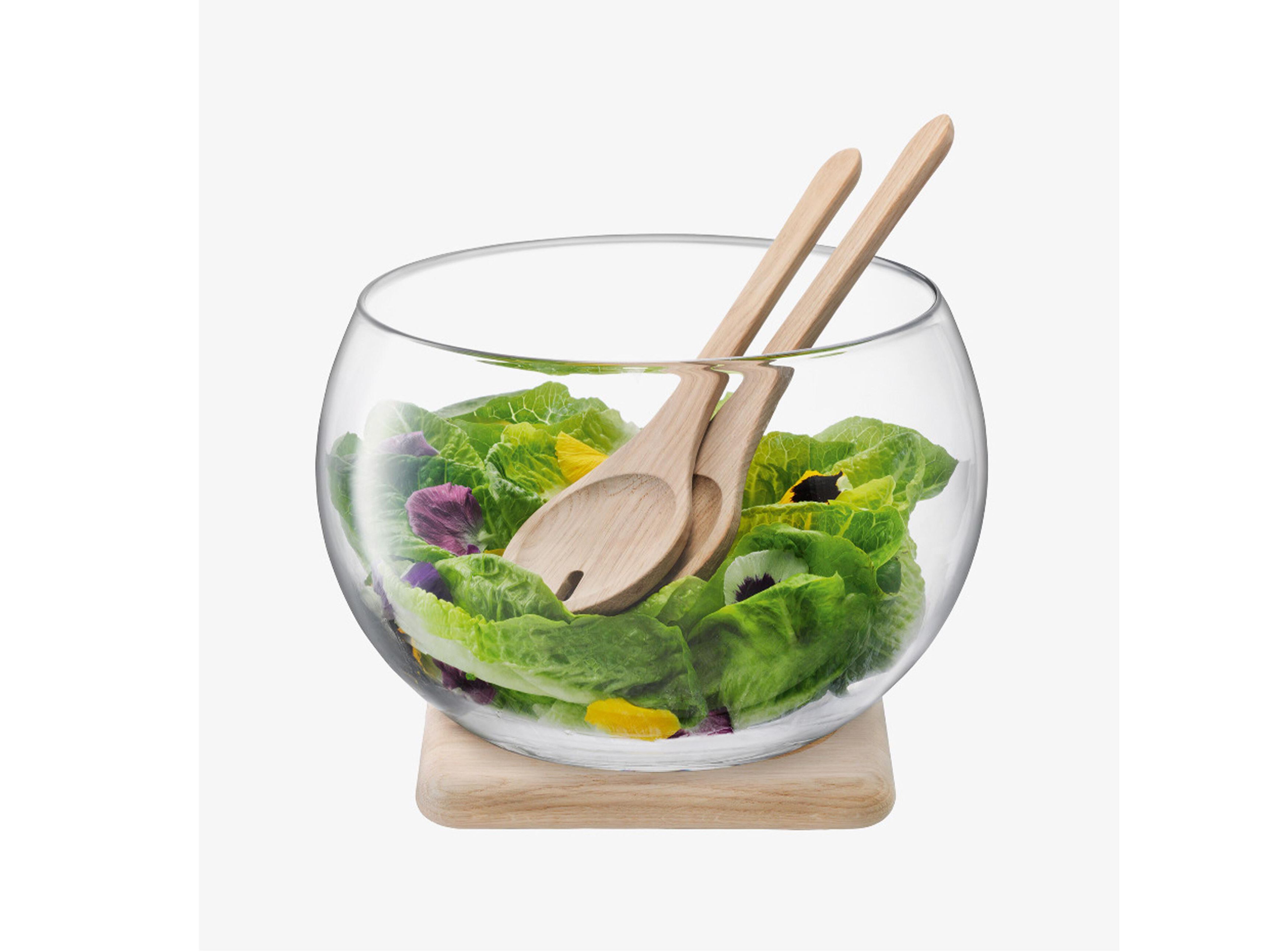 SERVE SALAD SET & OAK BASE Salad bowl By LSA