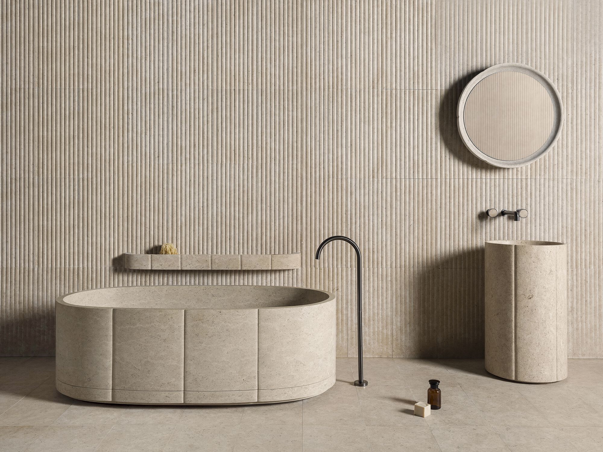 Vasca da bagno centro stanza ovale in marmo SARTORIALE - LUCE DI ...