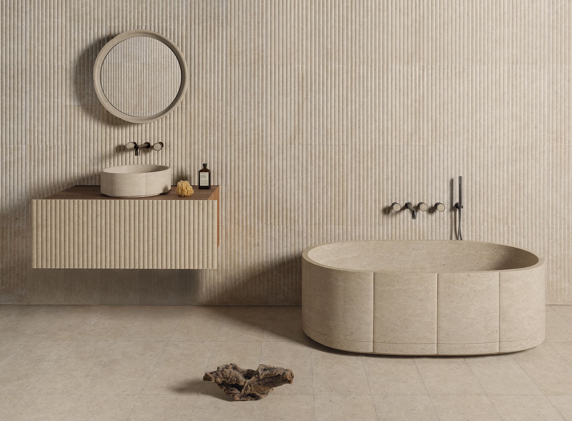 Vasca da bagno centro stanza ovale in marmo SARTORIALE - LUCE DI ...