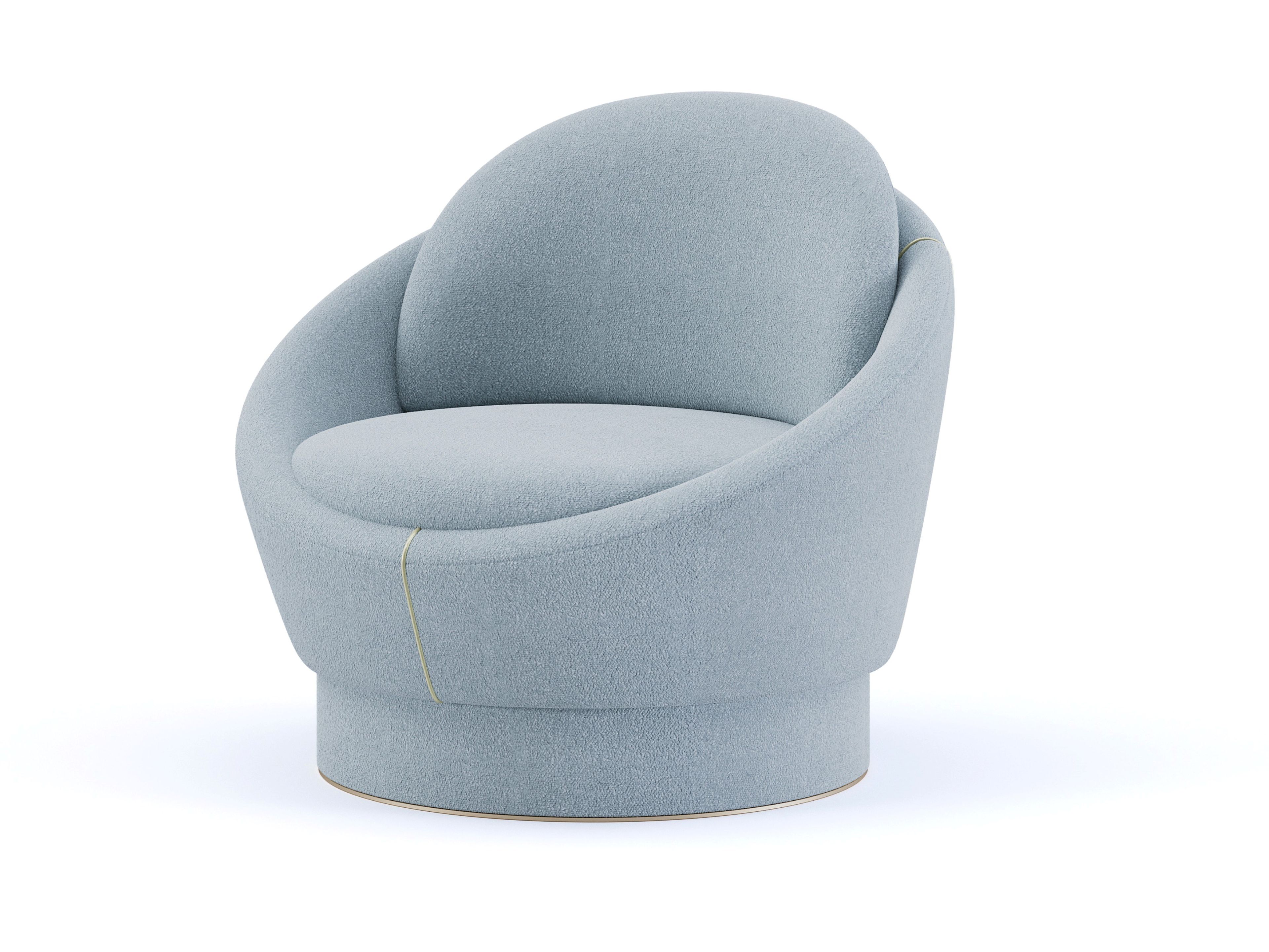 Swivel wool easy chair LUNA SWING By Paolo Castelli design Hubert de ...