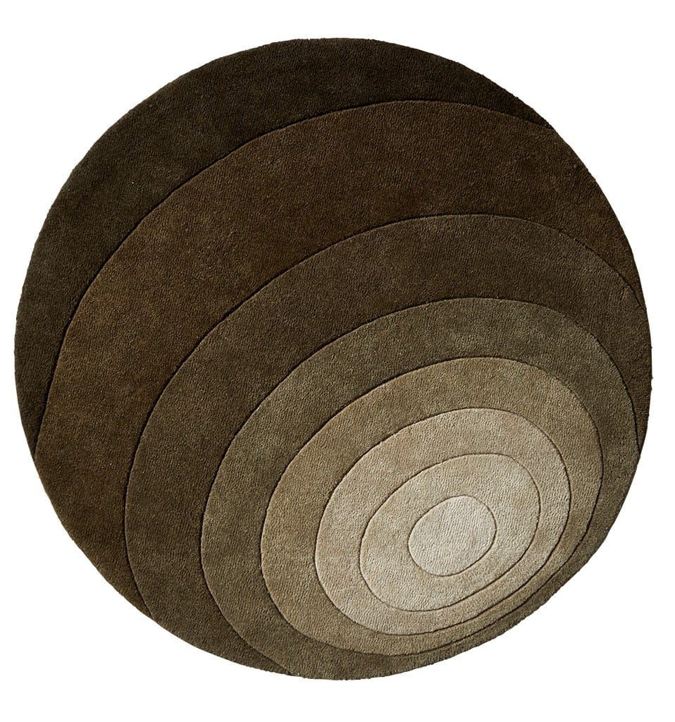 Round wool rug with geometric shapes LUNA By Verpan
