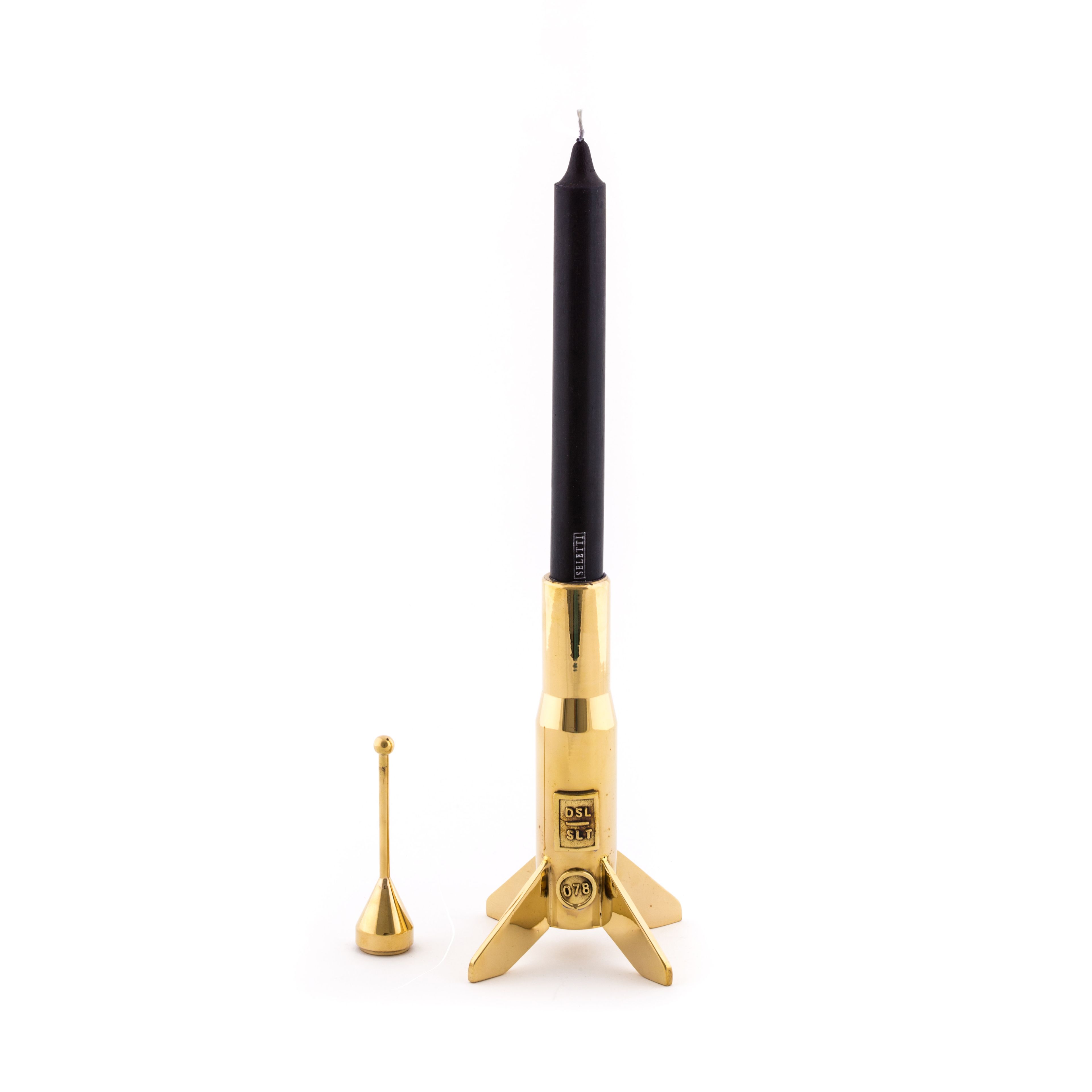 LUNAR HARD ROCKET | Candle holder Cosmic Diner Collection By Seletti