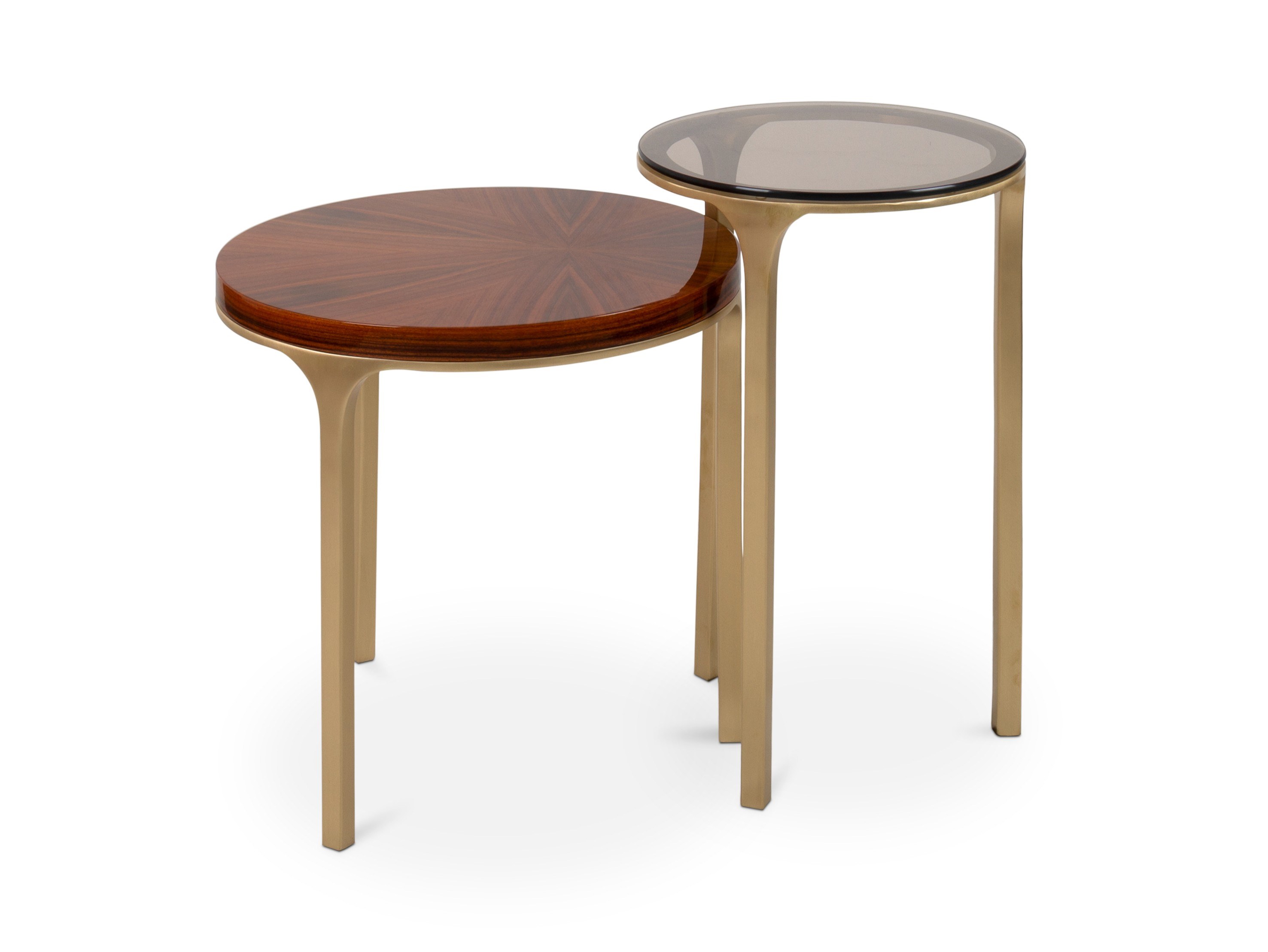 LURAY Round brass coffee table By BRABBU