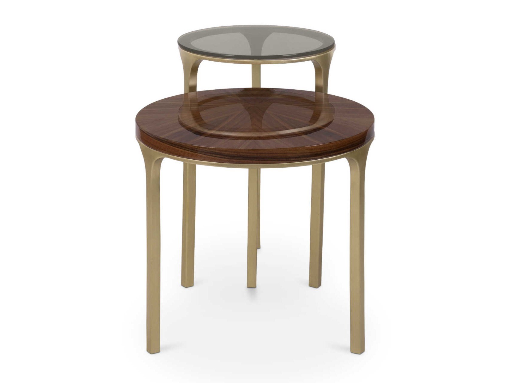 LURAY Round brass coffee table By BRABBU