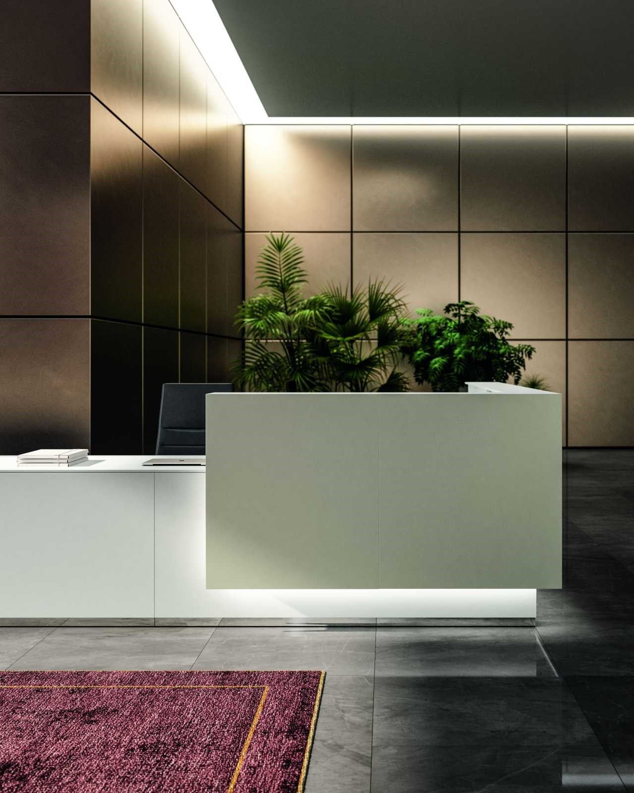 Modular Office reception desk with Built-In Lights LUX 2 Reception Lux ...