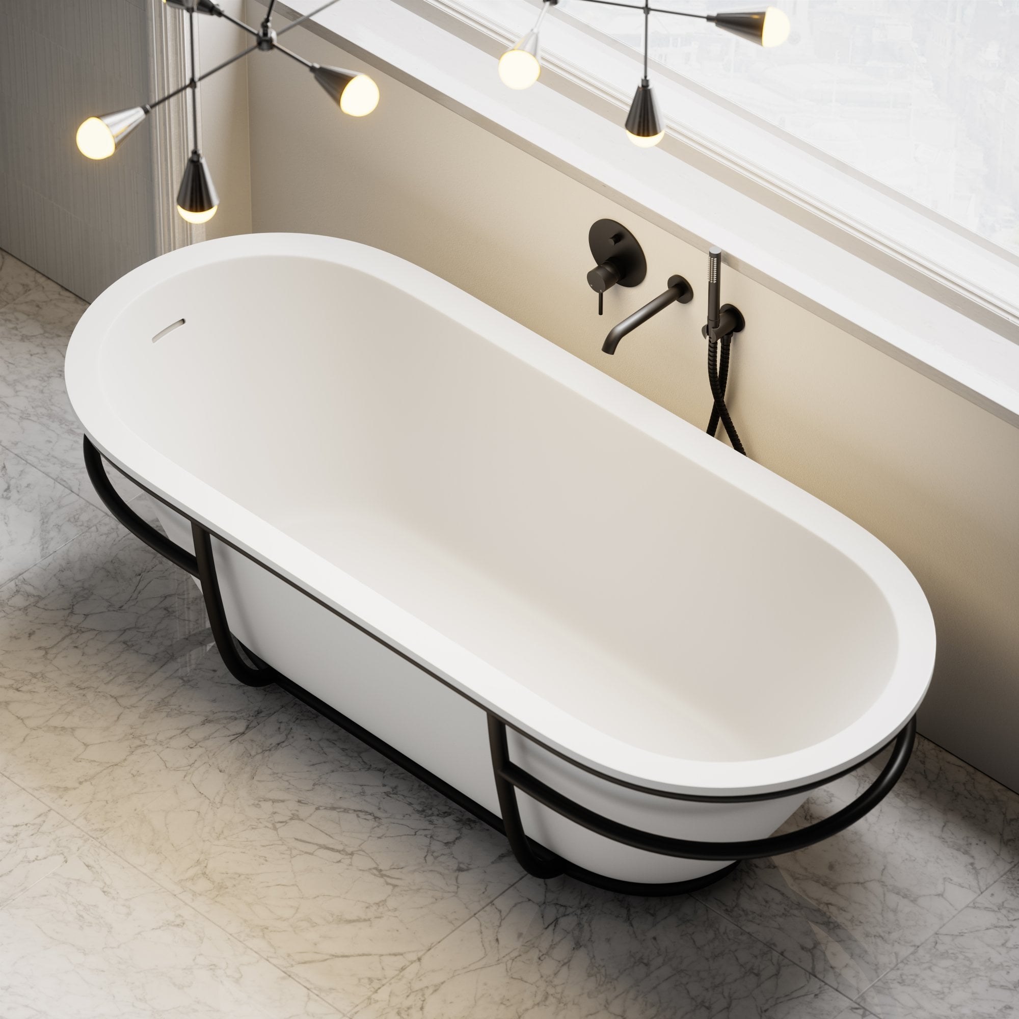 Vasca da bagno centro stanza ovale in Resin Stone LUXE | Vasca da bagno ...