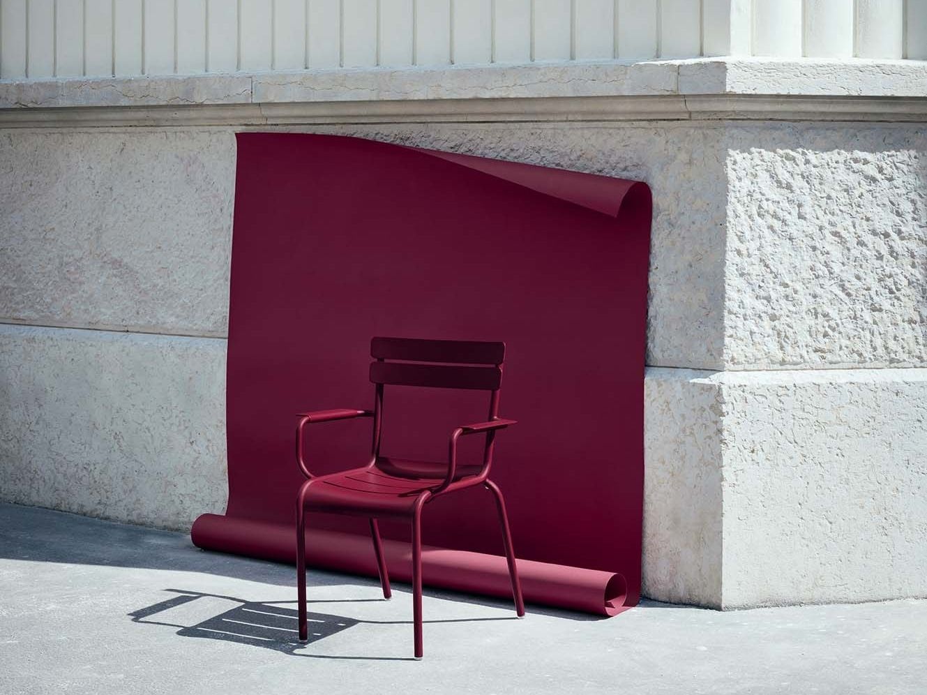 LUXEMBOURG Stackable aluminium garden chair with armrests By Fermob ...