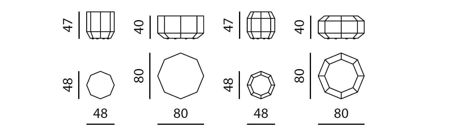 LX642 | Octagonal coffee table Pouf / coffee table By LEOLUX LX ...