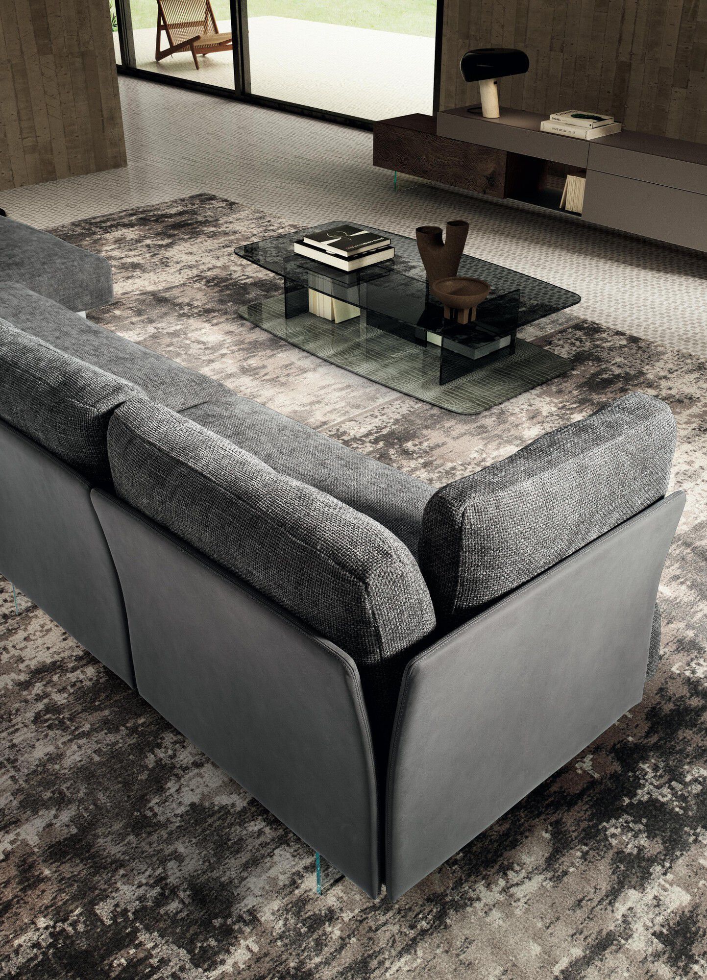 AIR SLIM - 2614 Sectional fabric sofa By Lago | design Daniele Lago
