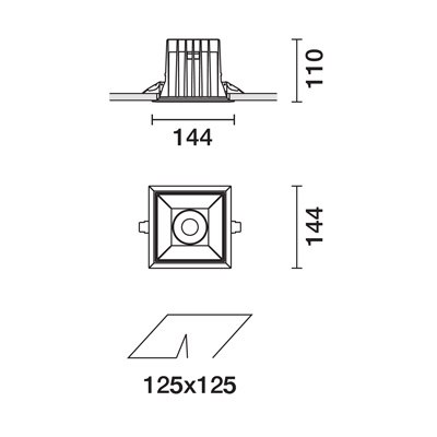 LASER BLADE XL Recessed LED die cast aluminium spotlight for false ...