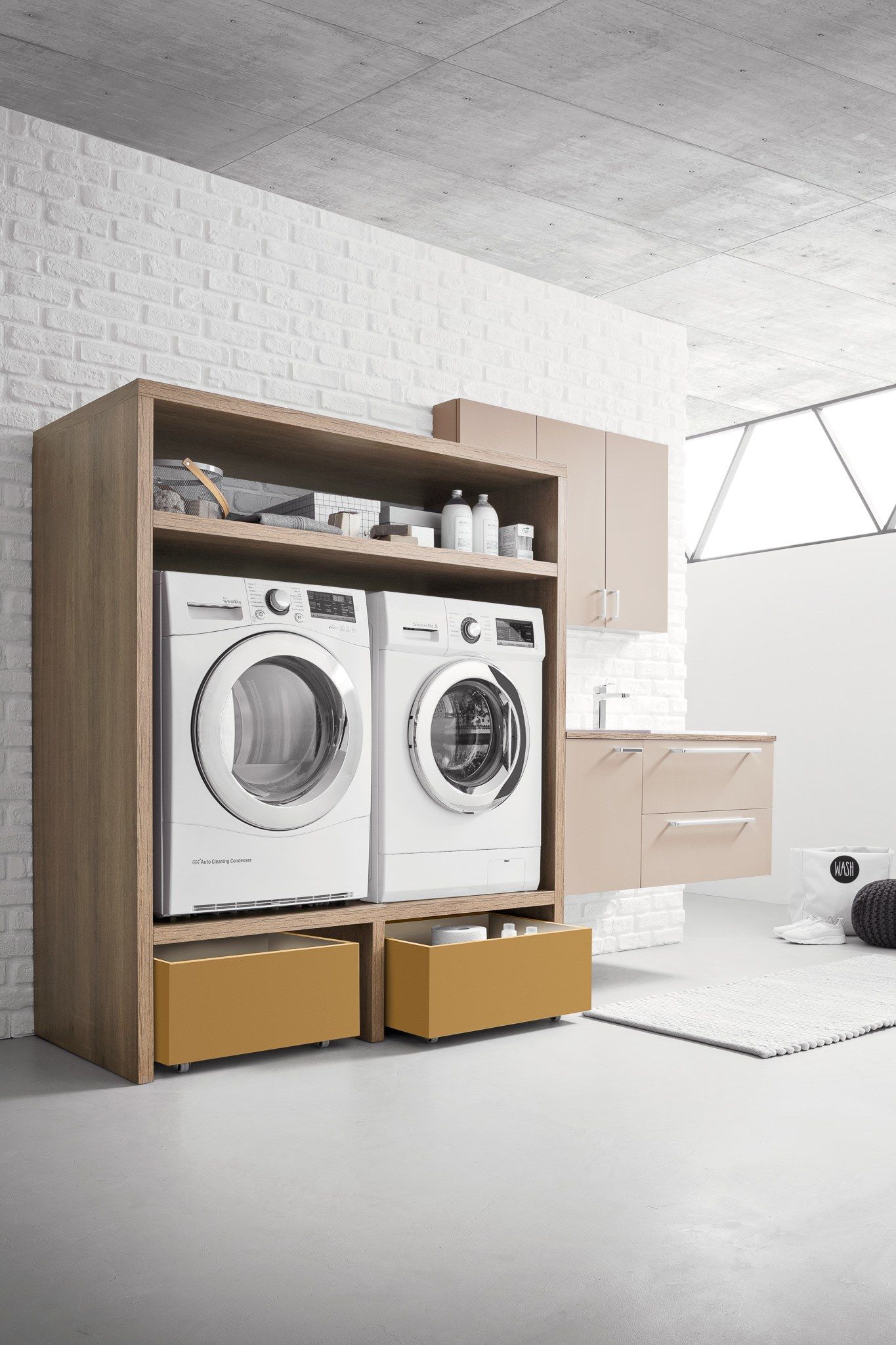 DRESS 2 Laundry room cabinet with sink for washing machine By ARBLU