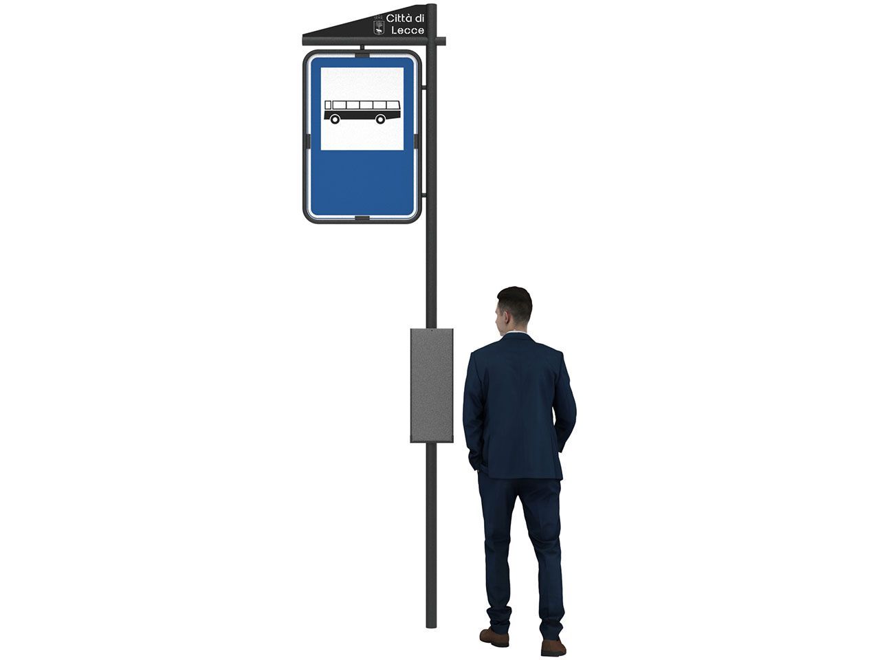 Custom Bus stop pole Steel Road sign By Lazzari