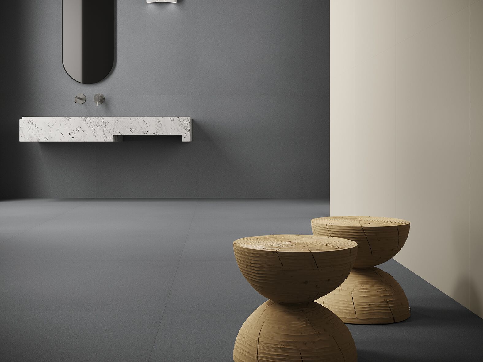 ICON TITANIUM Full-body porcelain stoneware wall/floor tiles By Leonardo