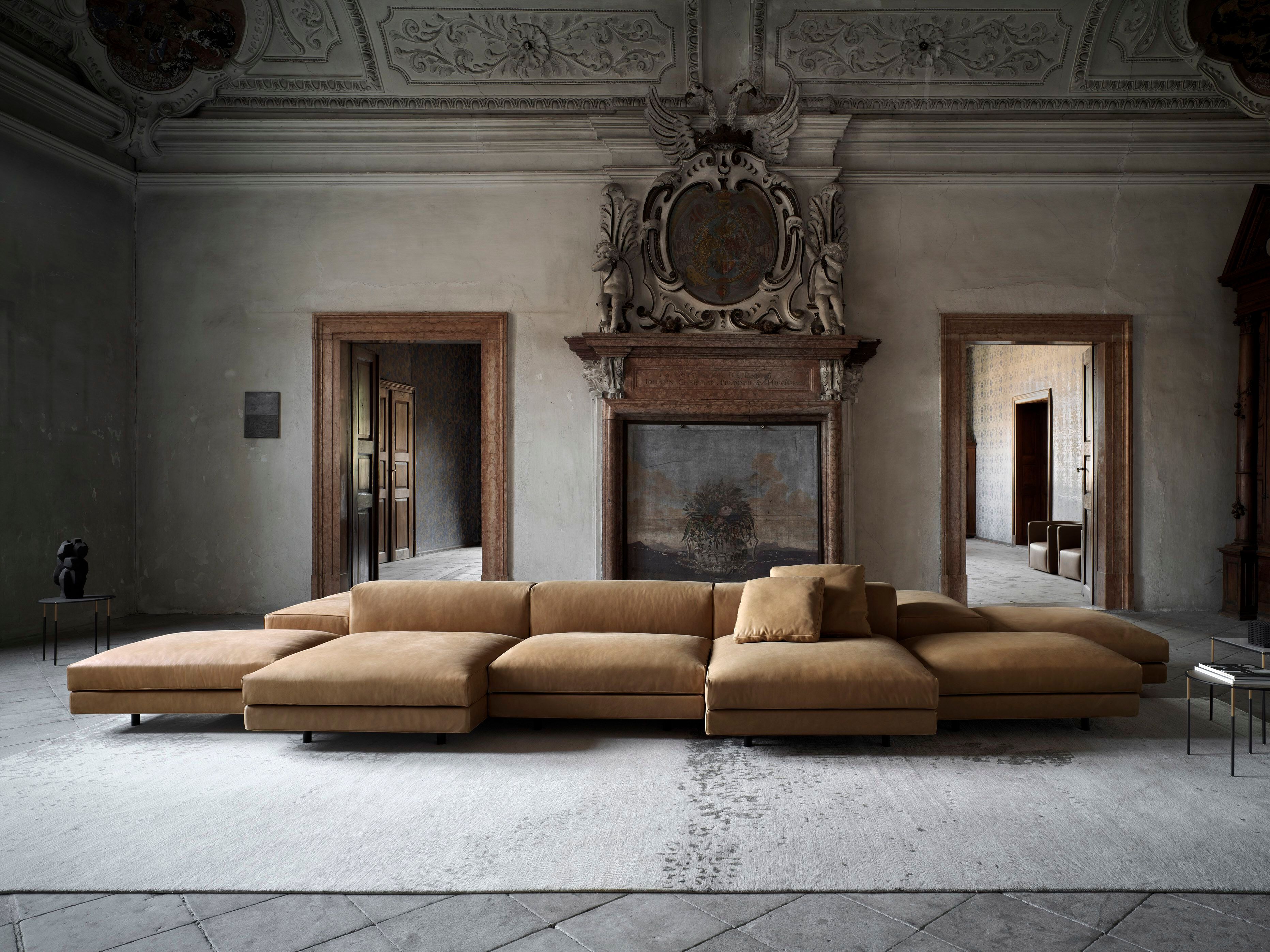 LORENTZ Double-sided modular leather sofa By Living Divani