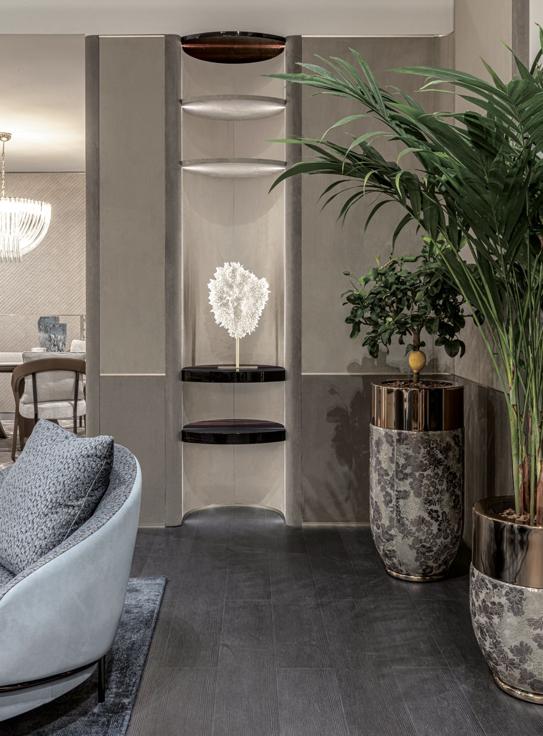 FOREVER SYSTEM BEDROOM Boiserie in pelle By Longhi