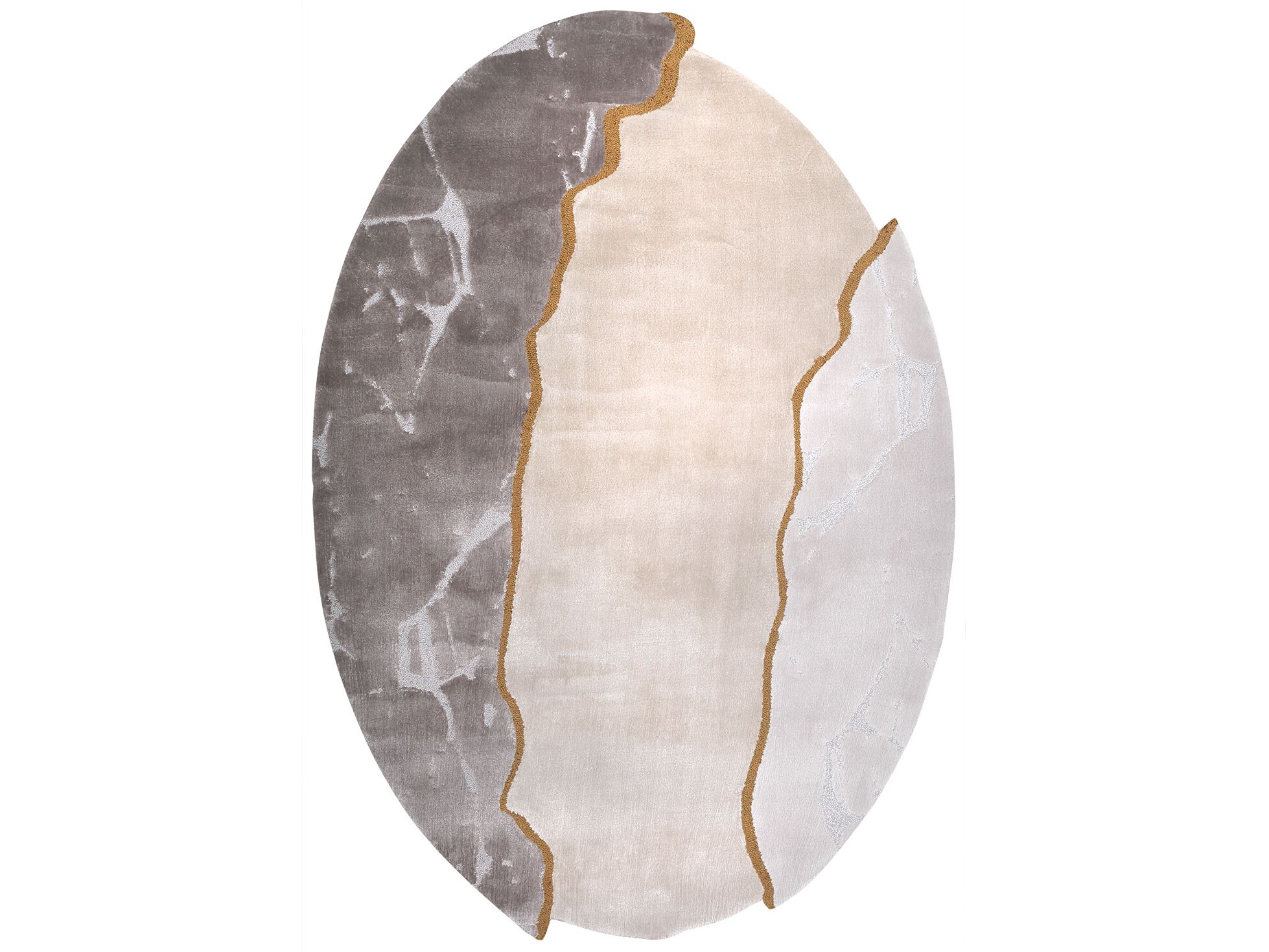 OVOID 004-F Custom wool and viscose rug By Loominology