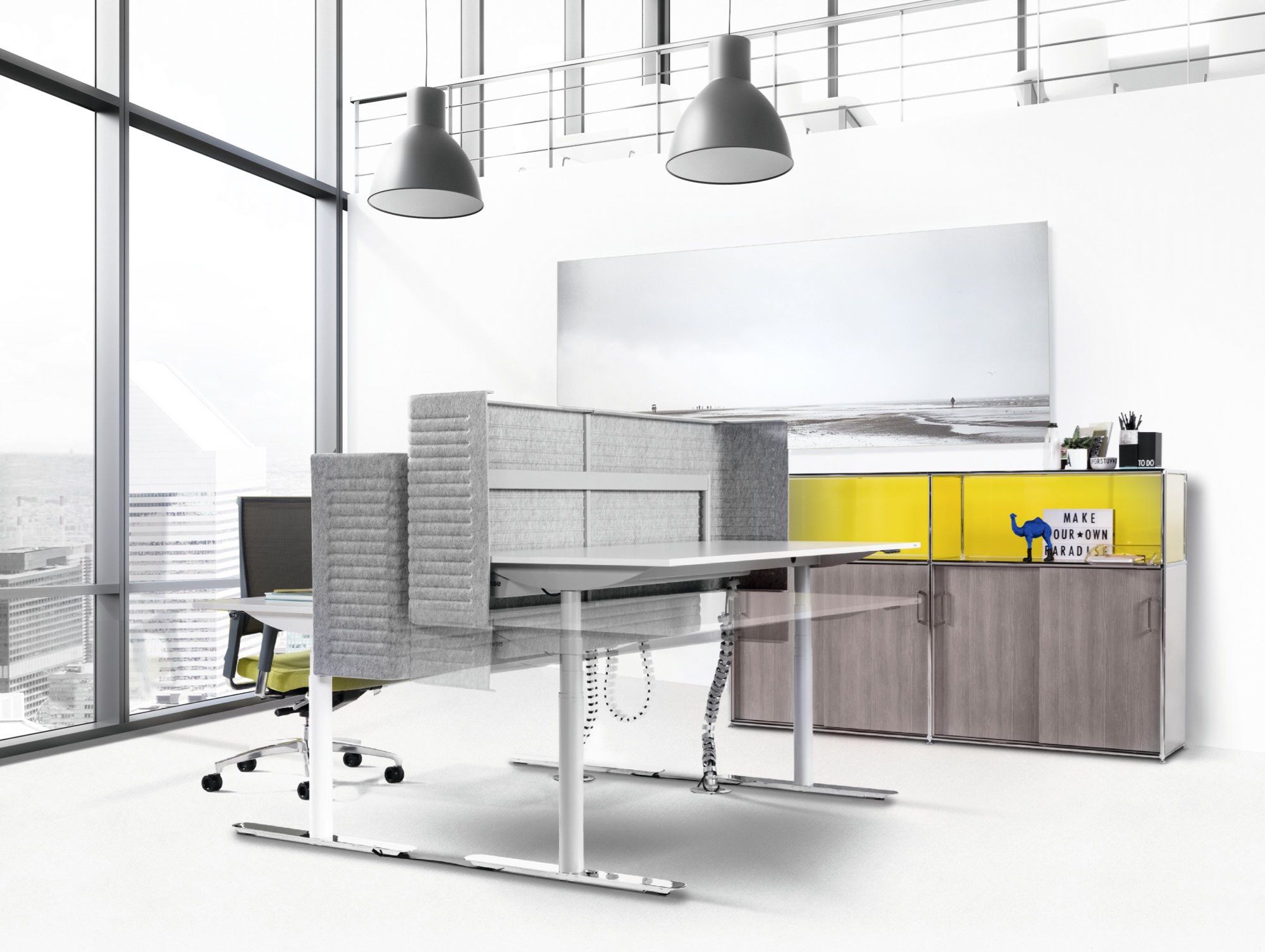 Pannello divisorio da scrivania fonoassorbente in poliestere M-SCREEN ...