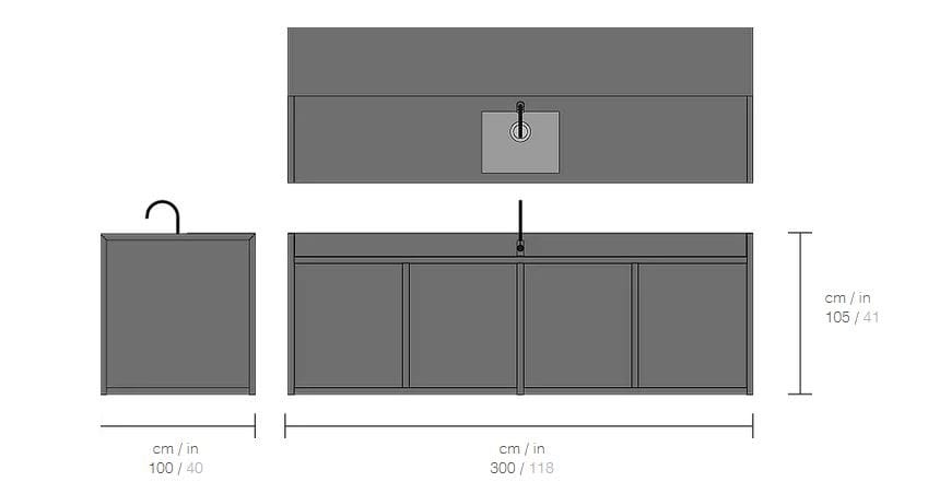 M2 | Bar counter Aluminium bar counter By Sachi
