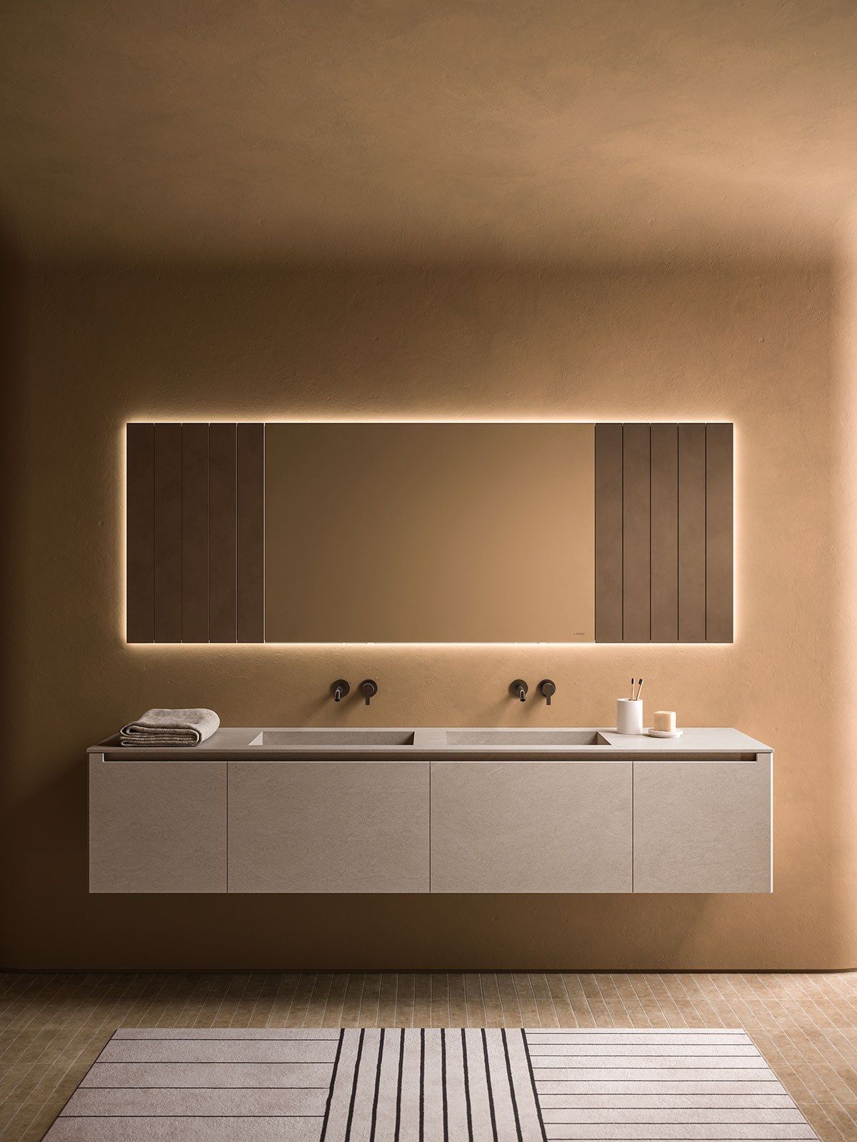 M54 | Double washbasin Double rectangular MDi by INALCO® washbasin with ...